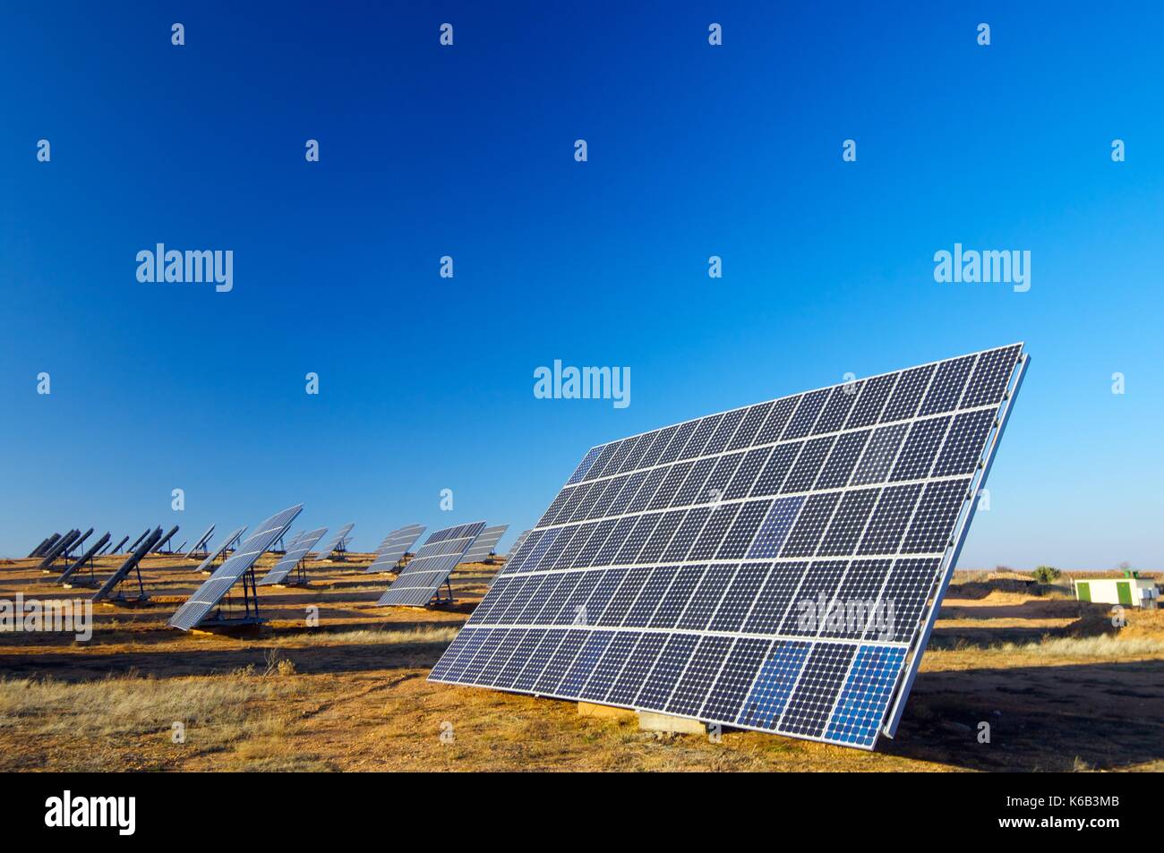 solar panels for electrical energy production Stock Photo - Alamy