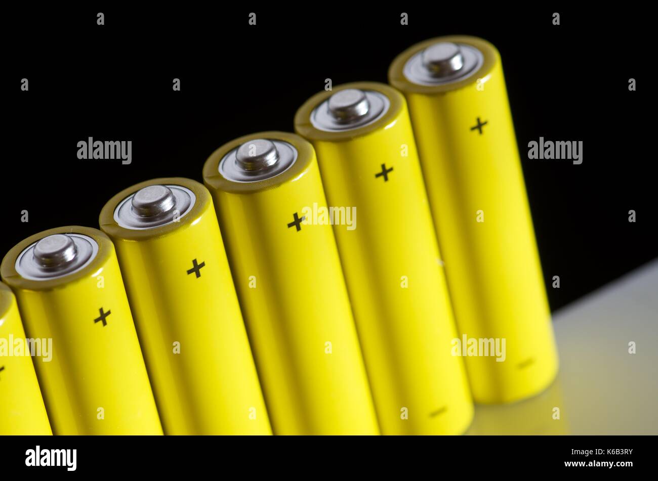 forefront of a group of AA batteries Stock Photo - Alamy