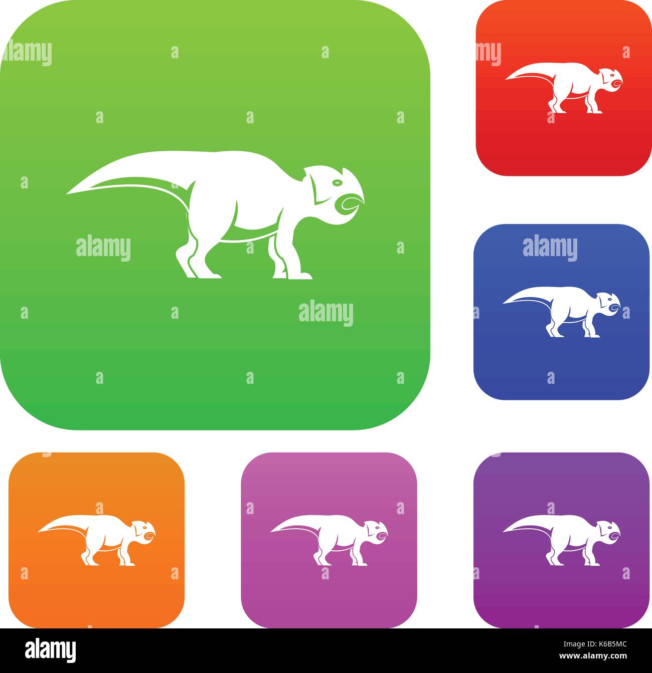 Ceratopsians dinosaur set color collection Stock Vector Image & Art - Alamy