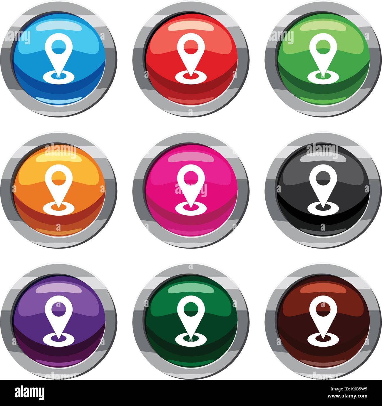 Map Pointer Set 9 Collection Stock Vector Image And Art Alamy