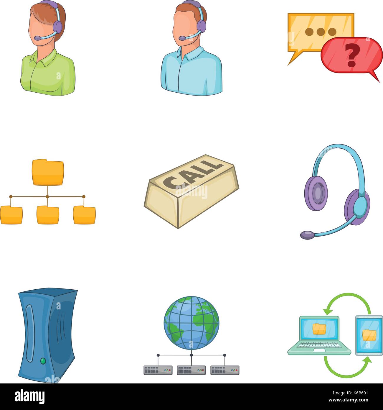Call center icon set, cartoon style Stock Vector Image & Art - Alamy