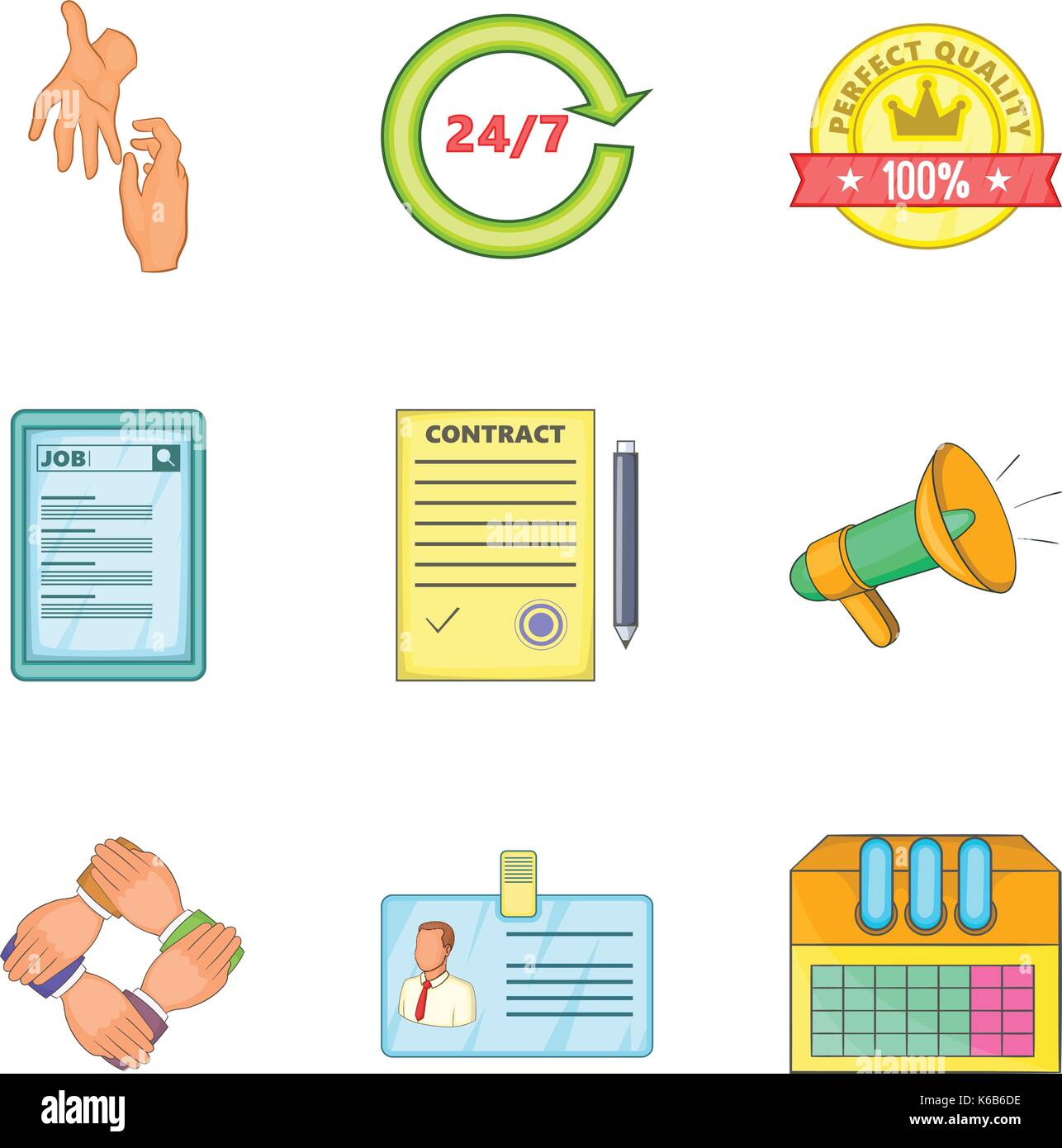 People work support icon set, cartoon style Stock Vector Image & Art ...