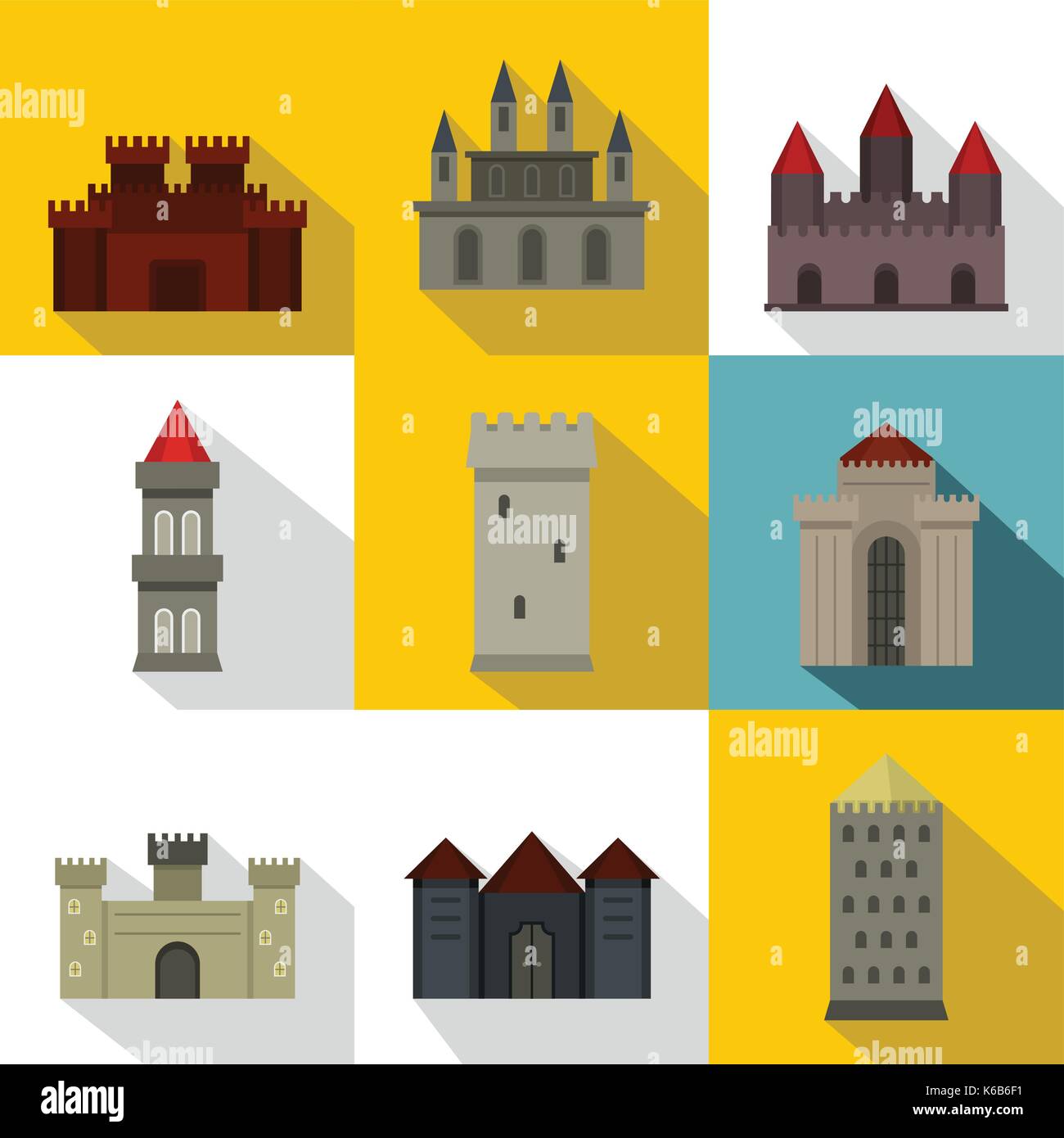 Ancient castle icon set, flat style Stock Vector Image & Art - Alamy