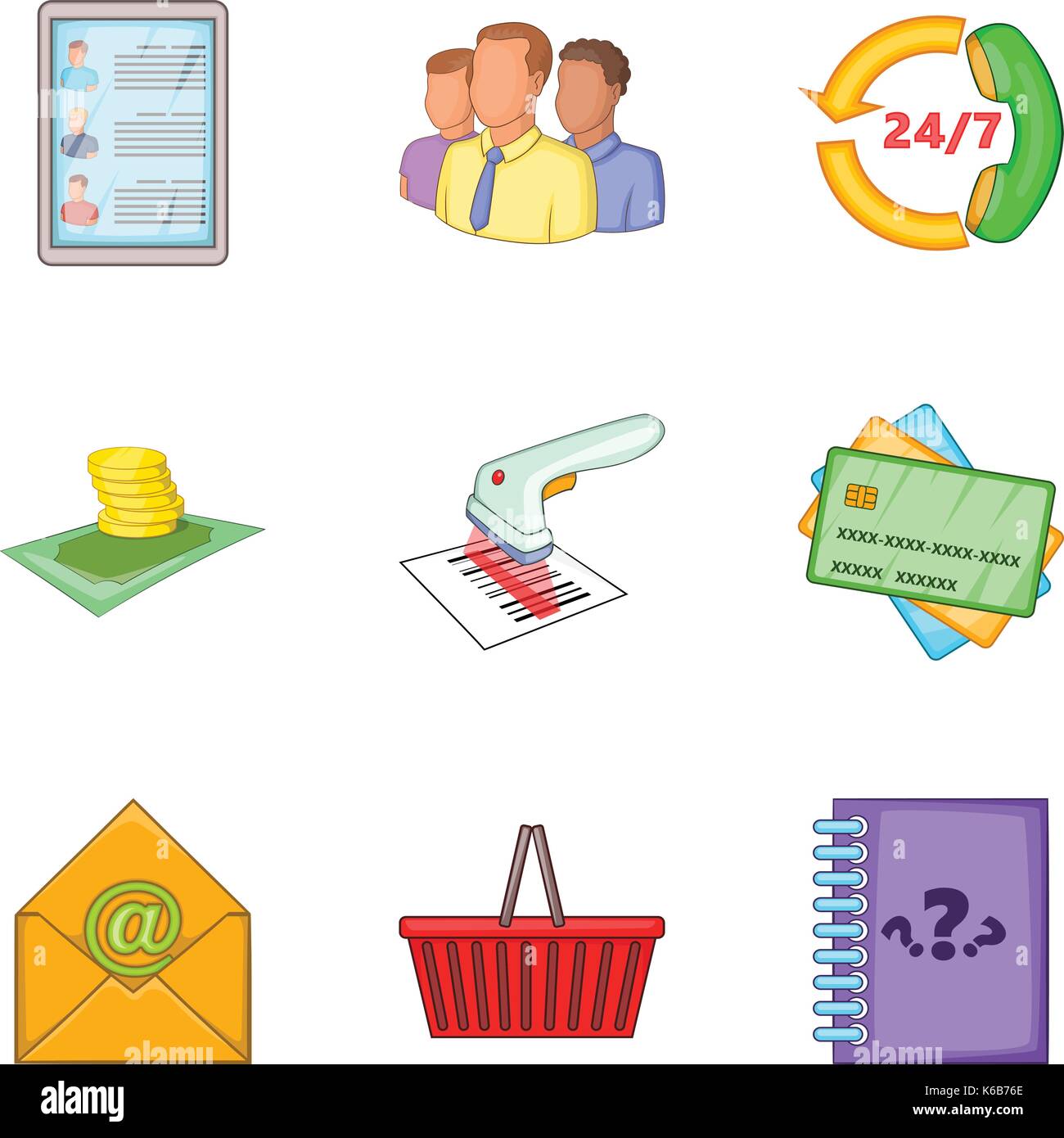 Market client support icon set, cartoon style Stock Vector Image & Art ...