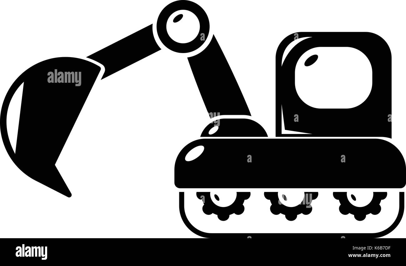 Excavator icon , simple style Stock Vector Image & Art - Alamy