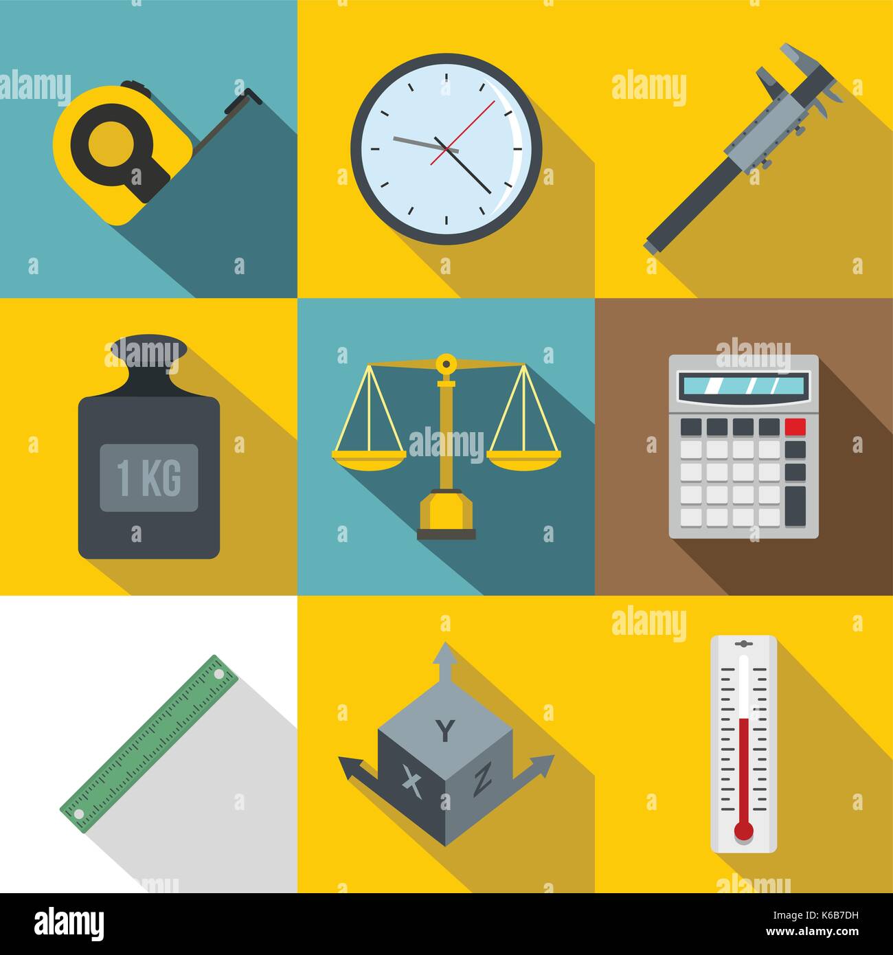 Measure precision icon set, flat style Stock Vector Image & Art - Alamy