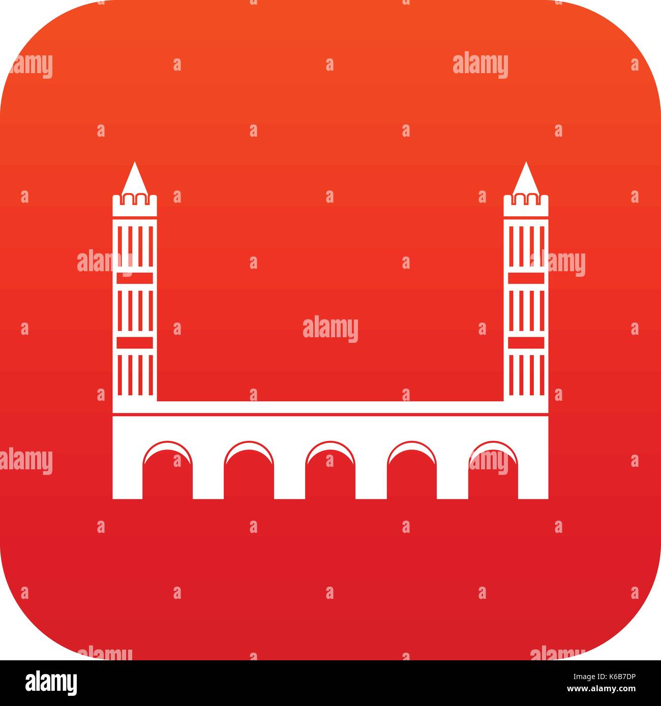 Bridge icon digital red Stock Vector Image & Art - Alamy