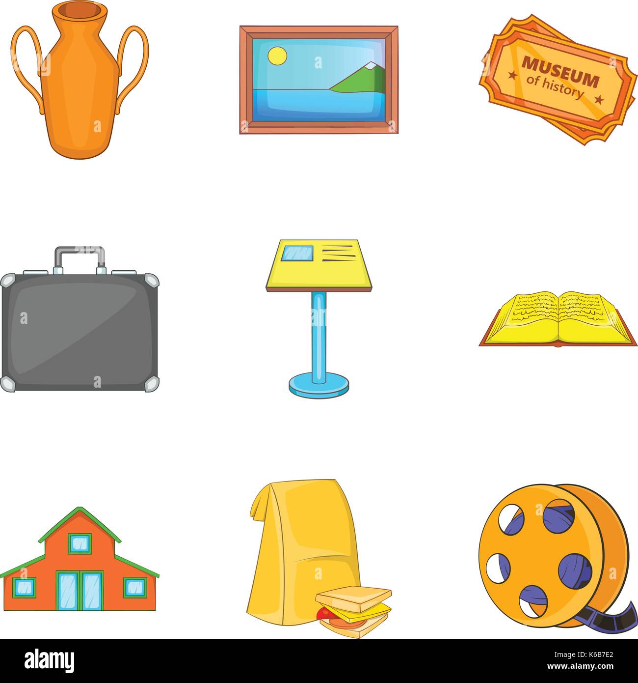 Art style icons set, cartoon style Stock Vector Image & Art - Alamy