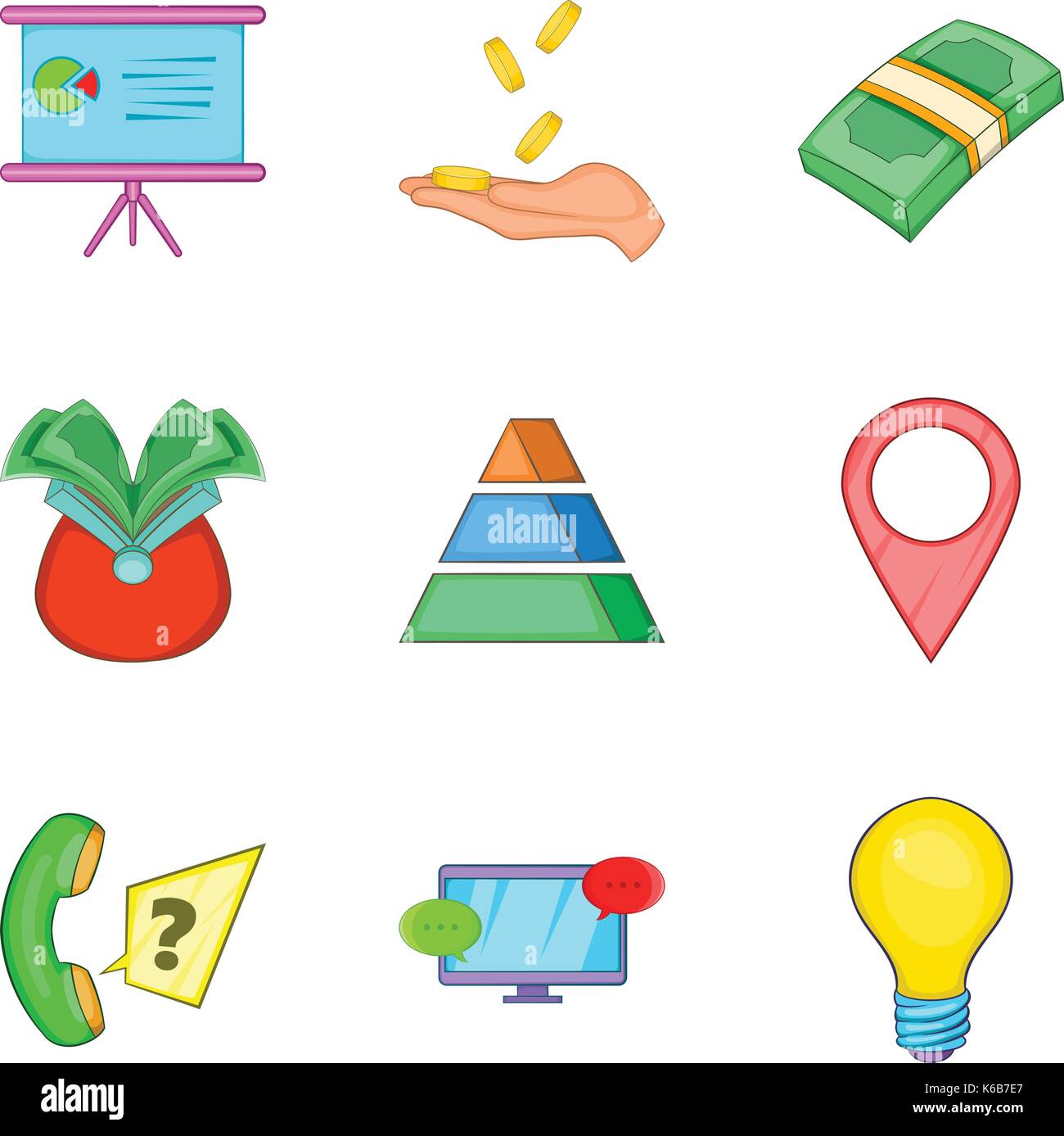 Bank client support icon set, cartoon style Stock Vector Image & Art ...