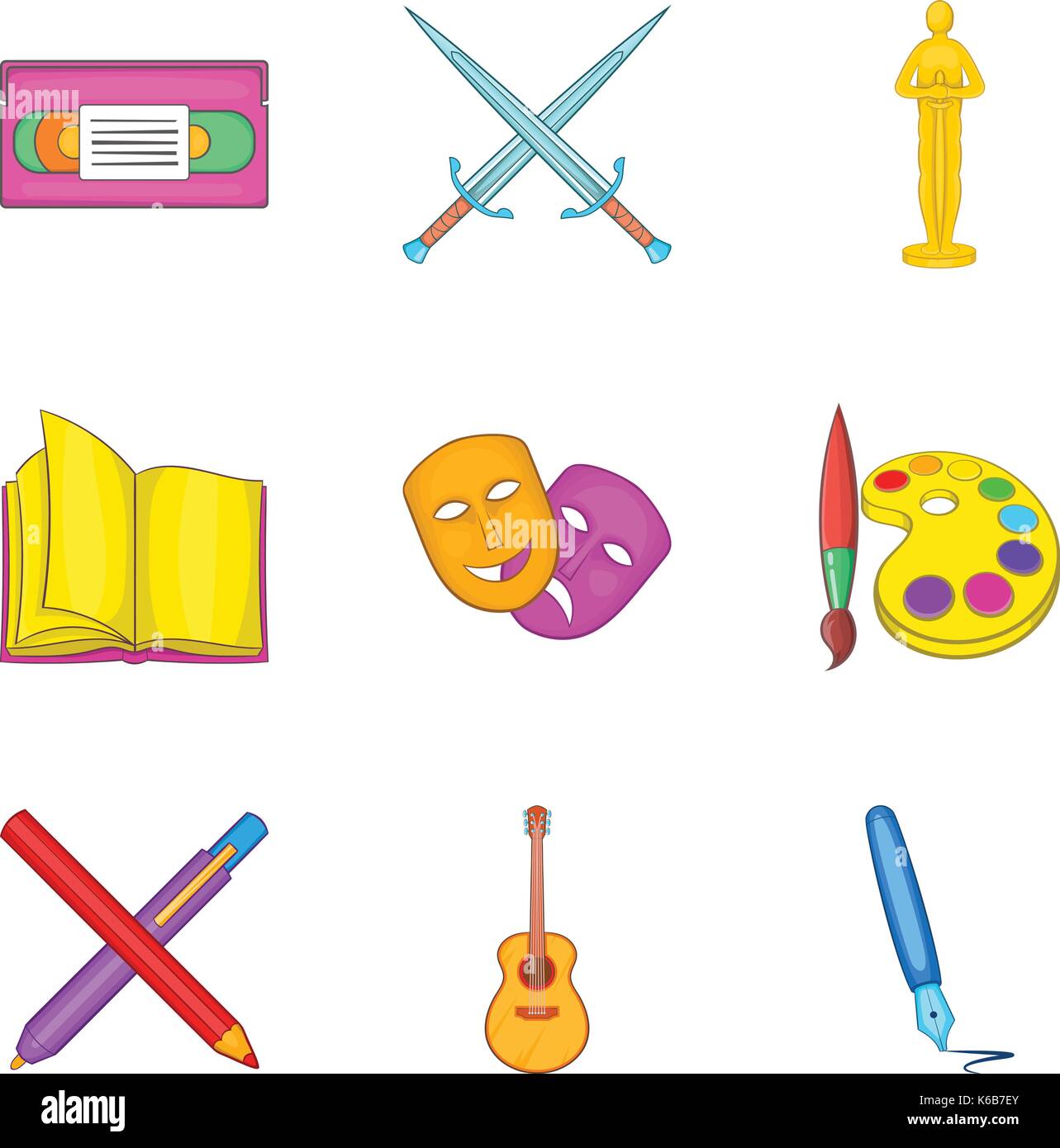 Draw with a pencil icons set, cartoon style Stock Vector Image & Art ...