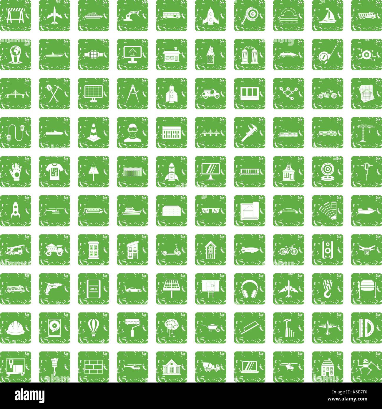 100 engineering icons set grunge green Stock Vector Image & Art - Alamy