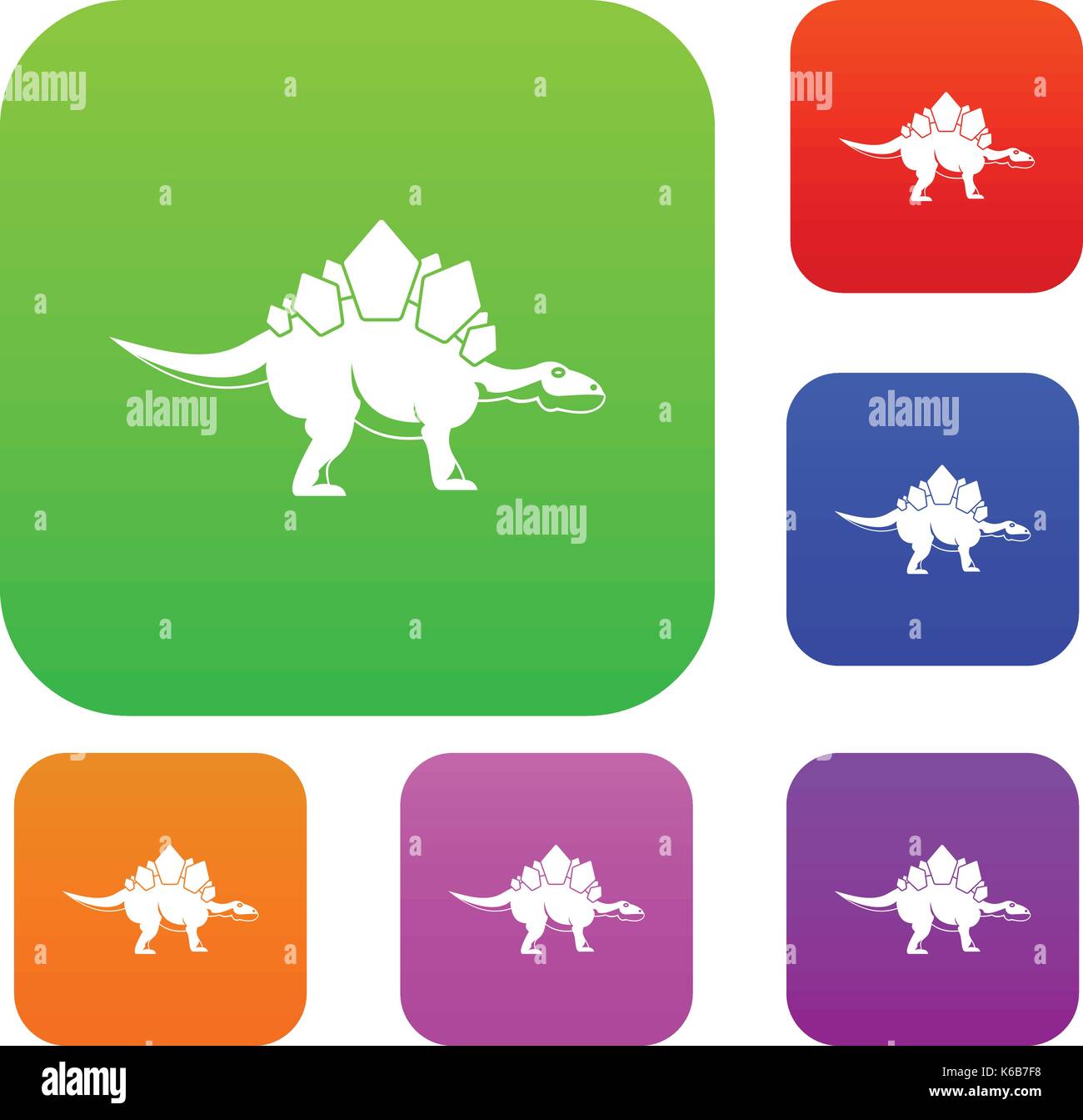 Stegosaurus dinosaur set color collection Stock Vector Image & Art - Alamy
