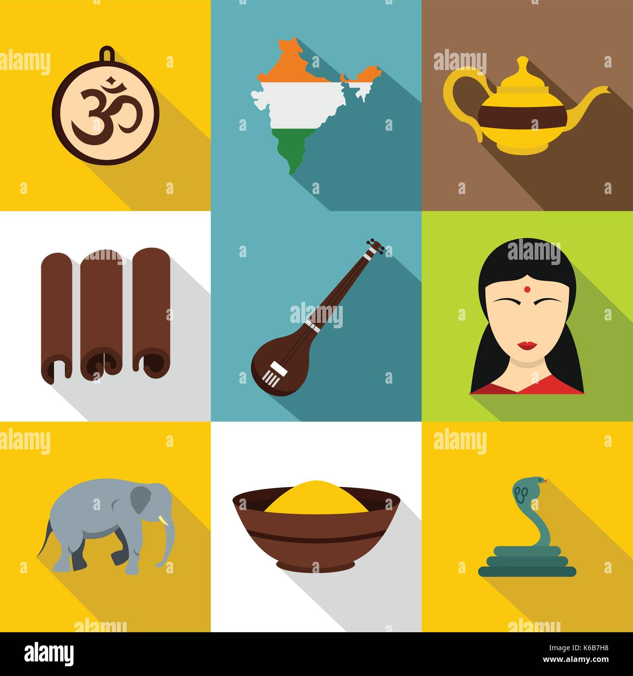 India map flag in flat hi-res stock photography and images - Alamy