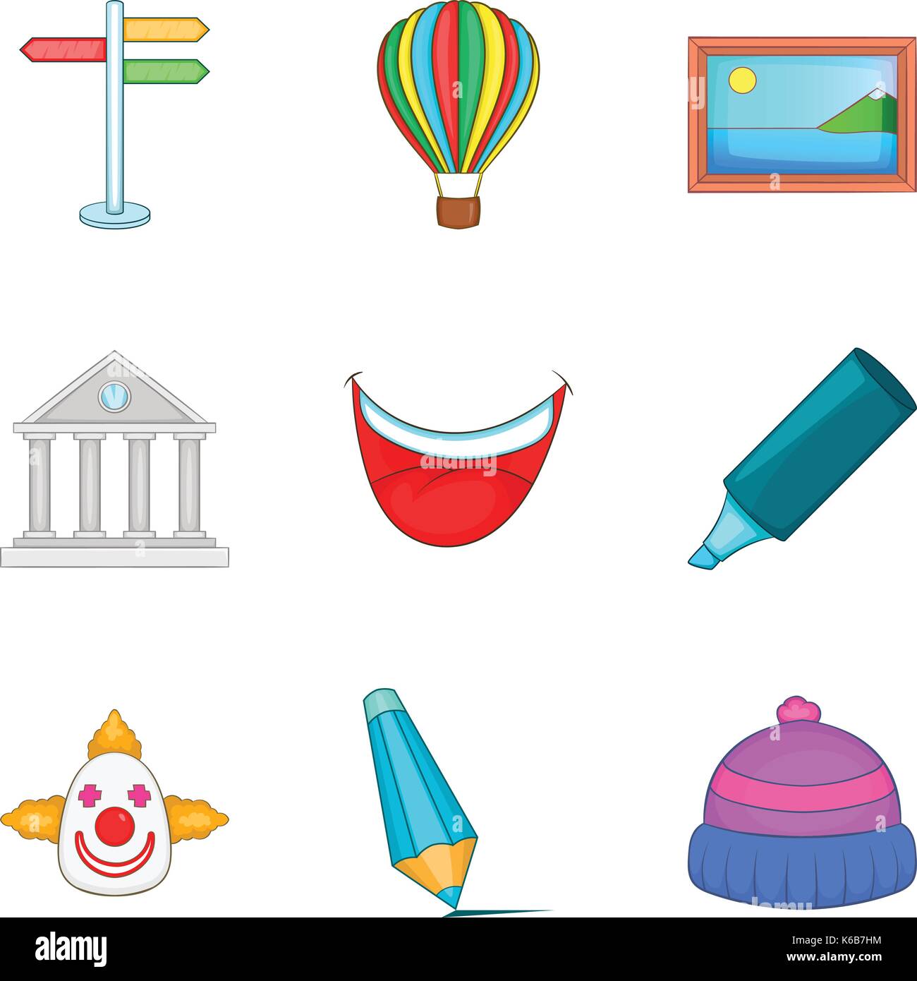 Piece of art icons set, cartoon style Stock Vector Image & Art - Alamy
