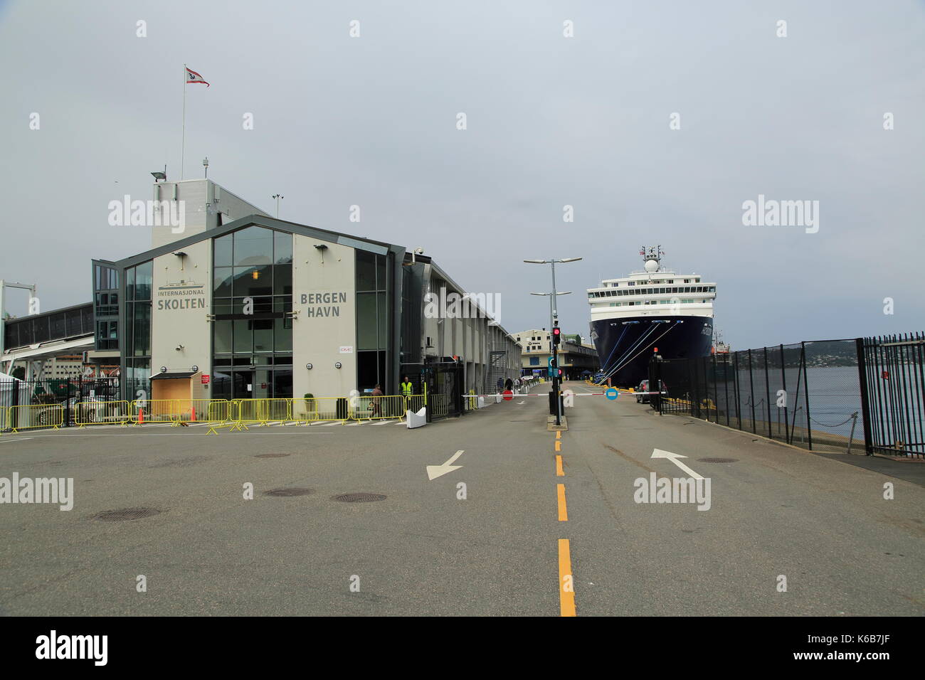 Cruise ship terminal building Skolten, Vagen harbour, BergenBergen ...