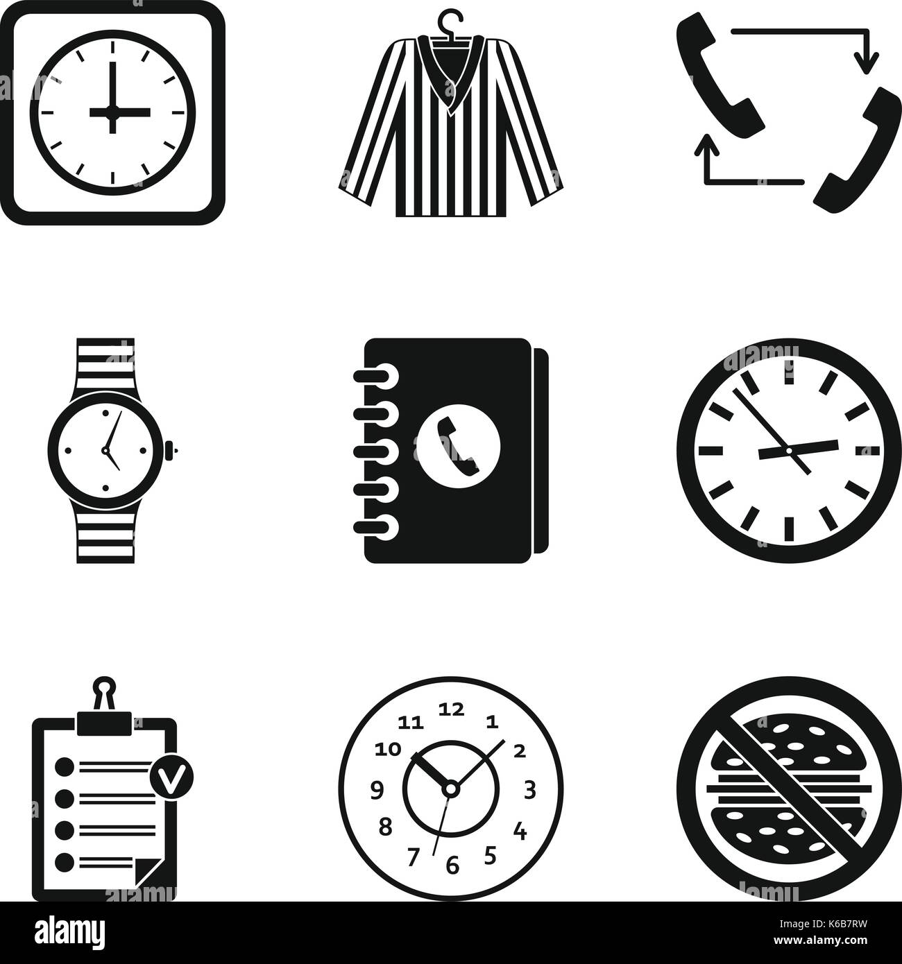 Clock type icon set, simple style Stock Vector Image & Art - Alamy