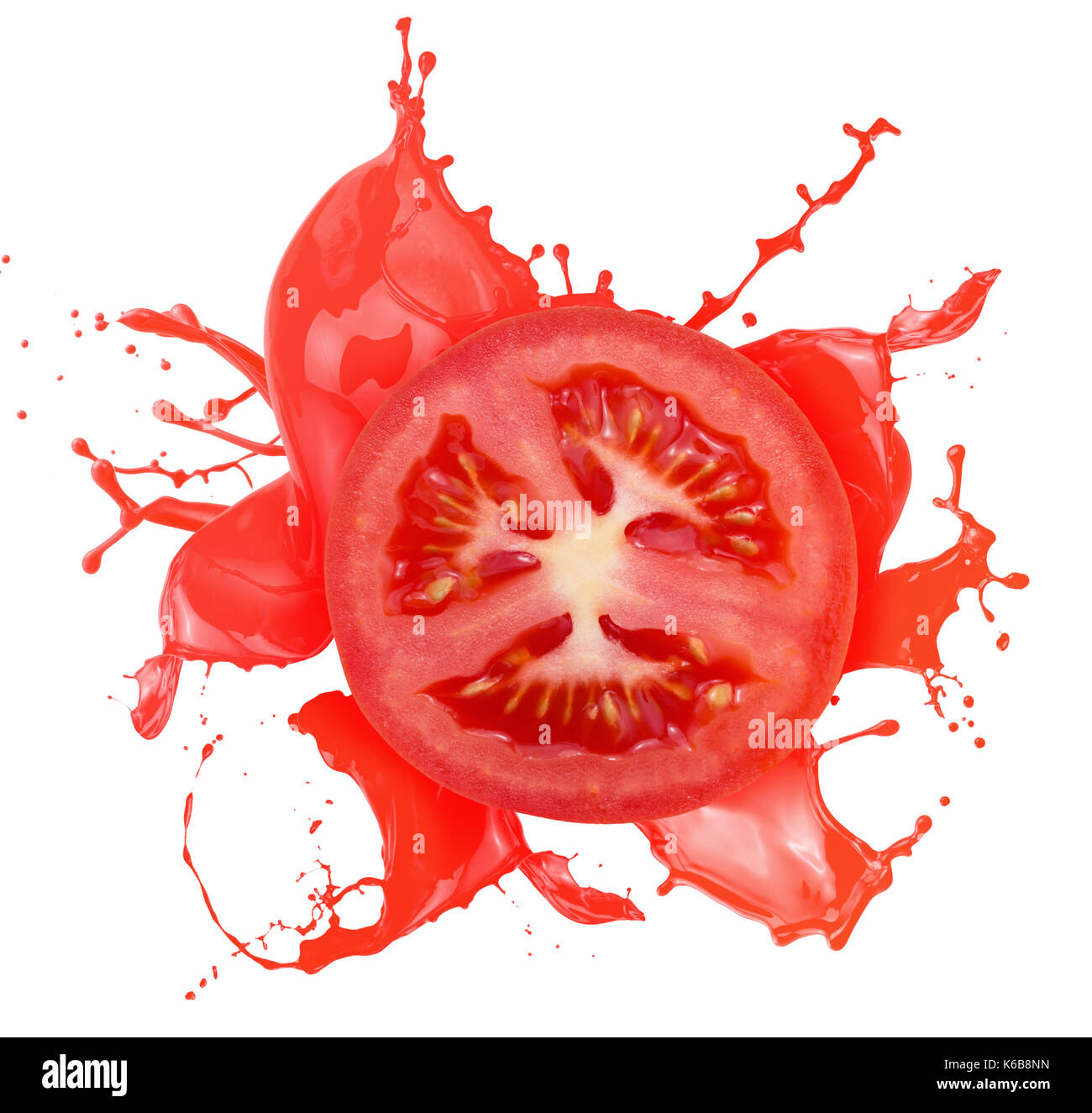 tomato with juice splash isolated on a background Stock Photo - Alamy