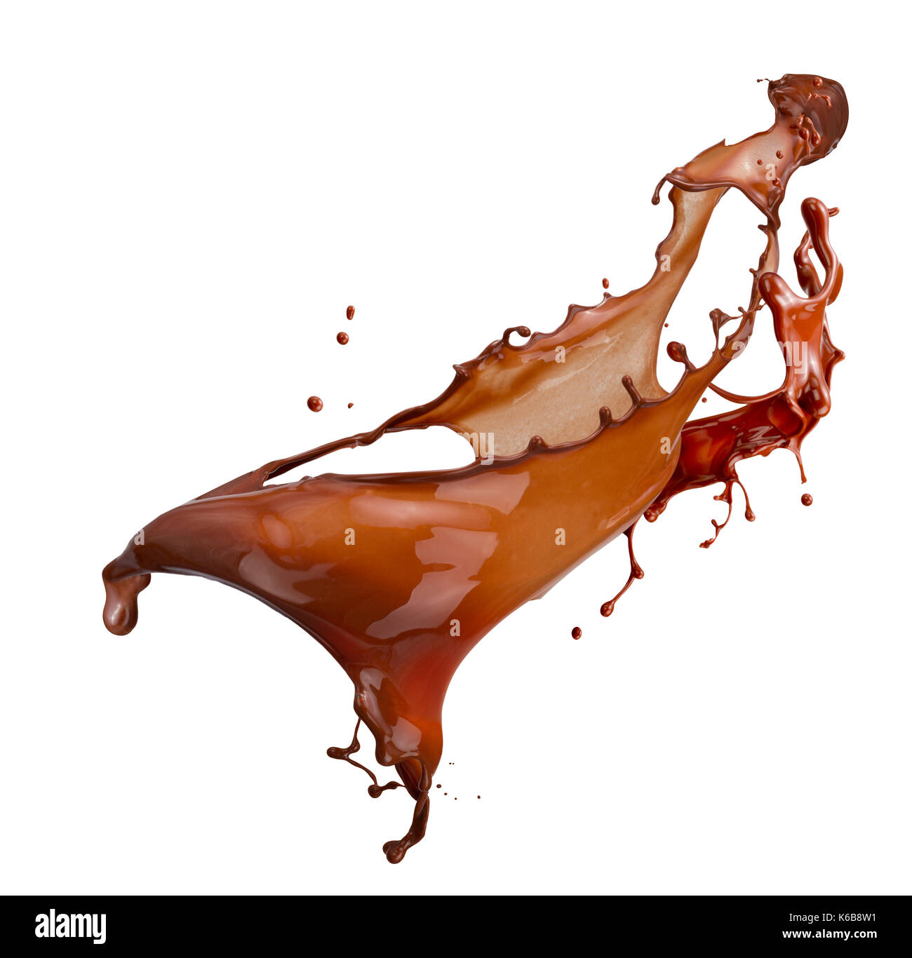 chocolate splash isolated on a white background Stock Photo - Alamy