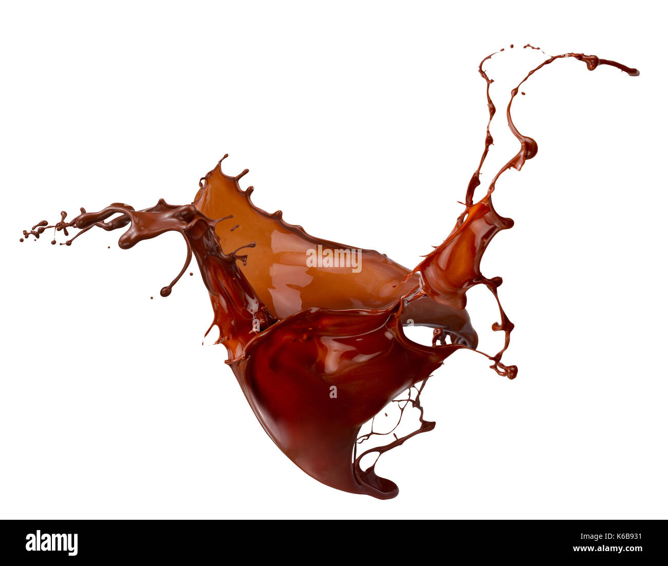 chocolate splash isolated on a white background Stock Photo - Alamy