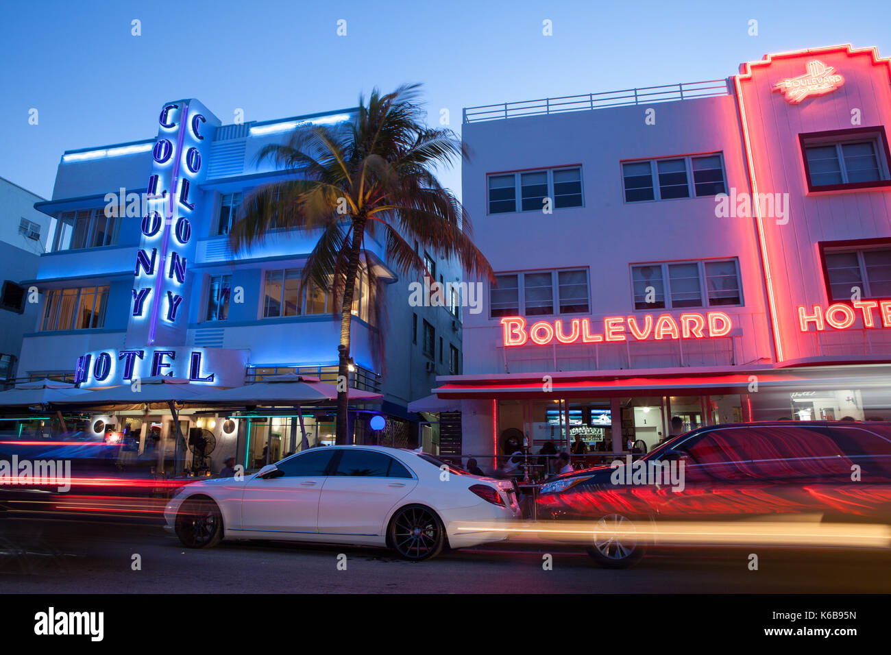 South beach miami strip night hi-res stock photography and images - Alamy
