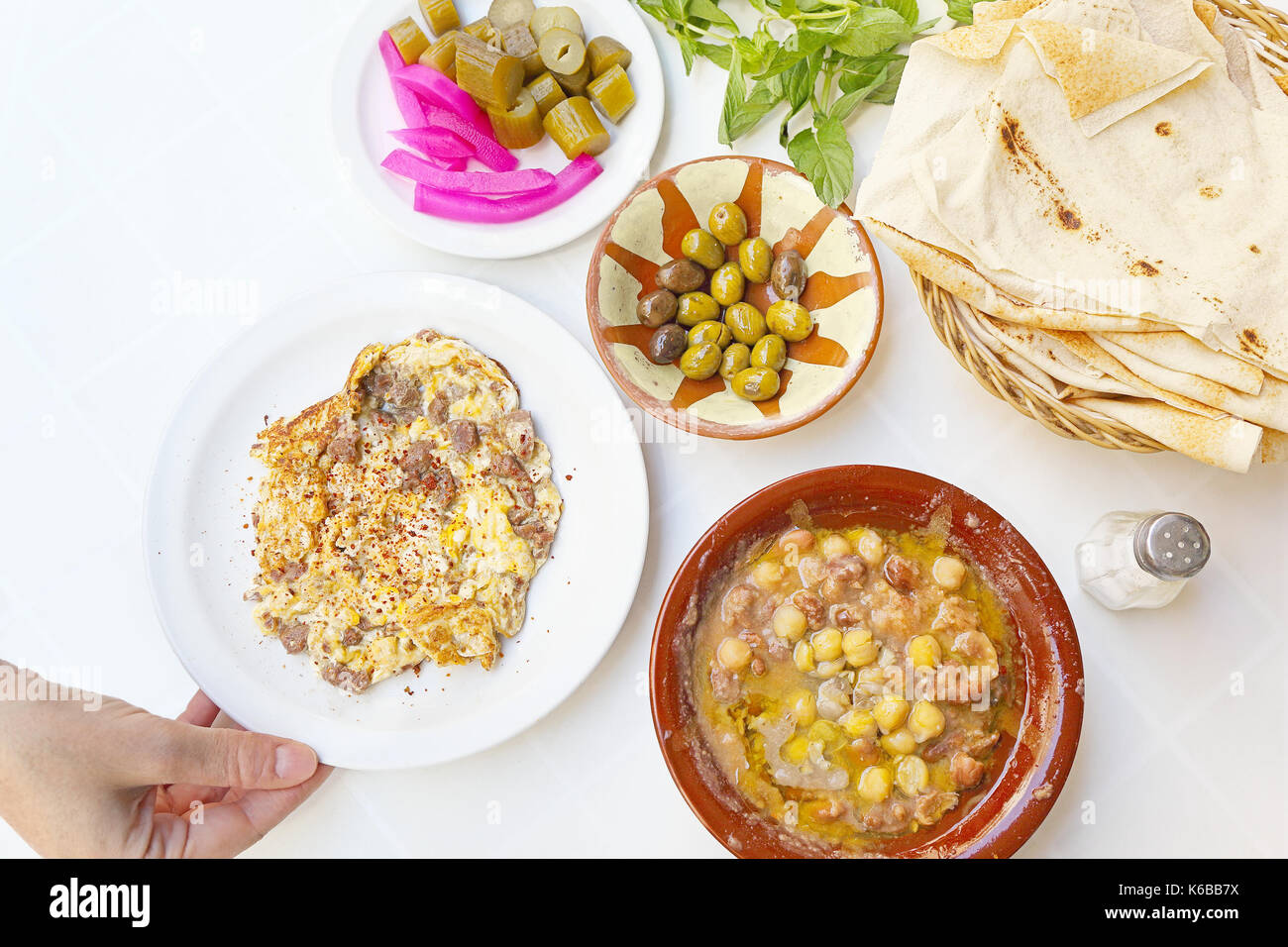 Traditional Lebanese Breakfast Table Stock Photo - Alamy