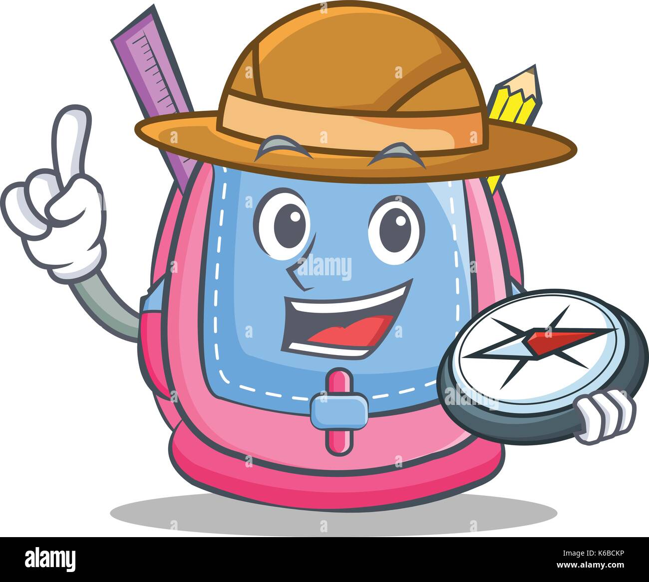 Explorer school bag character cartoon Stock Vector Image & Art - Alamy