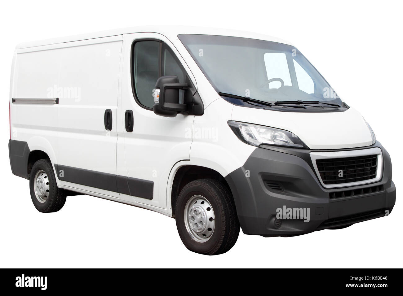 Modern white van isolated on white background Stock Photo - Alamy