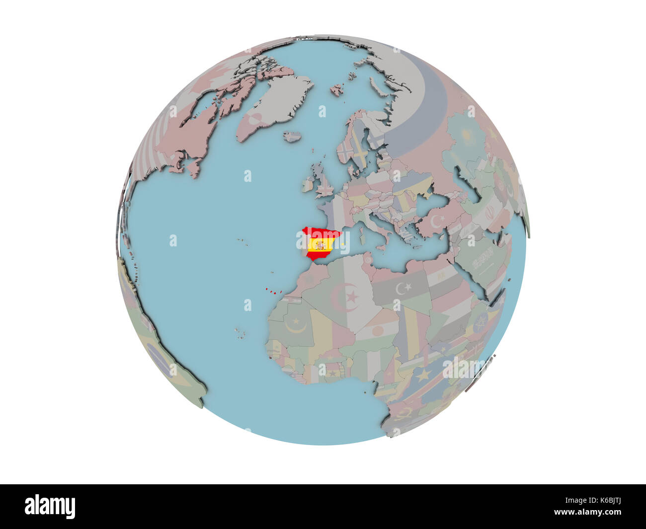 Spain map political flags Cut Out Stock Images & Pictures - Alamy