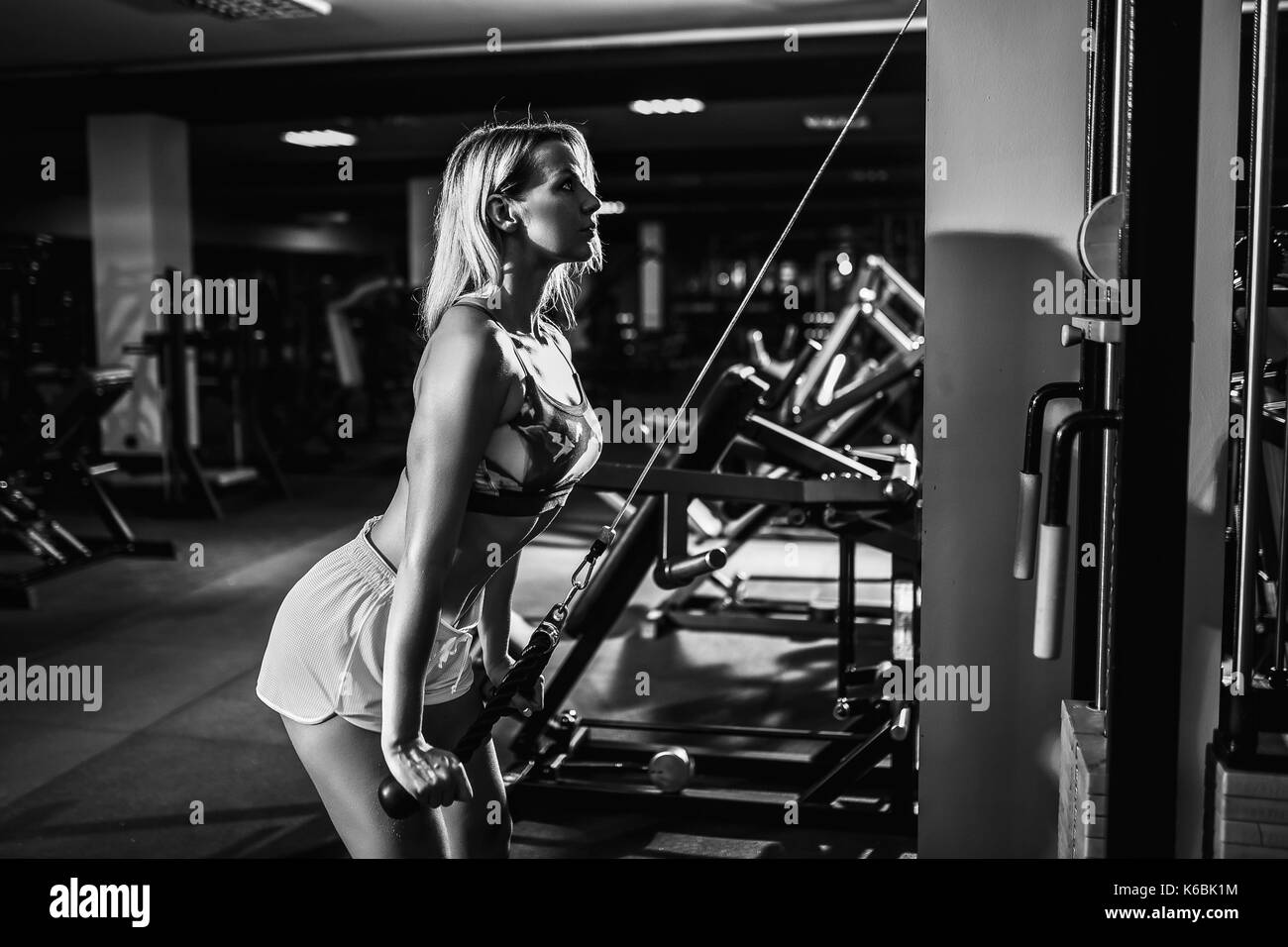 Gym woman athletic Black and White Stock Photos & Images - Alamy