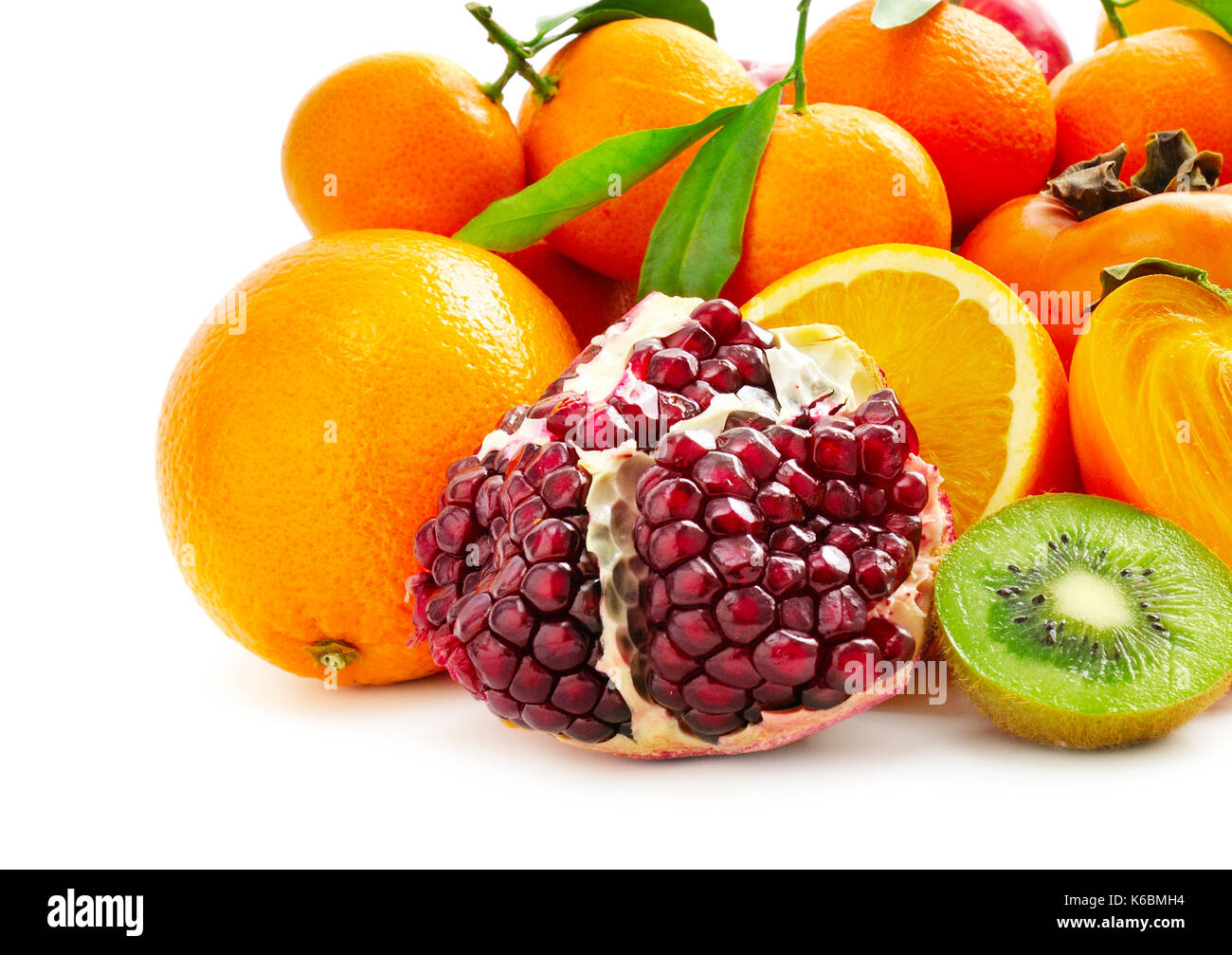 collection fresh fruit isolated on white Stock Photo - Alamy