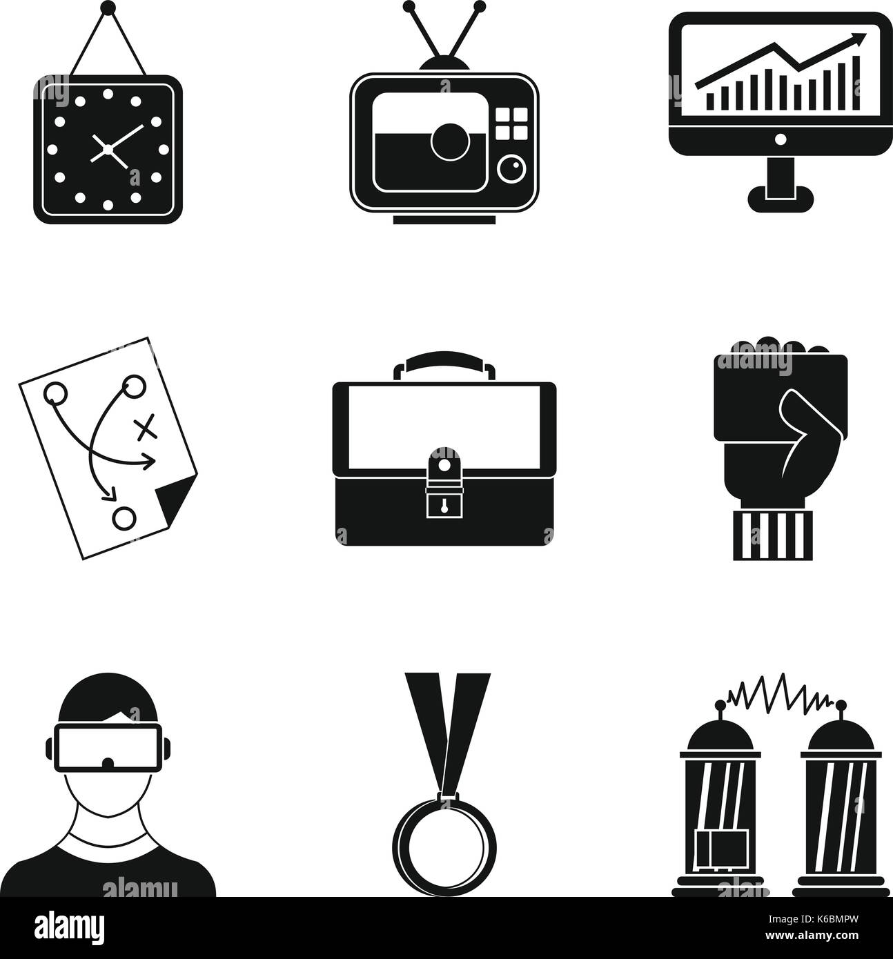 Free time activities icon set, simple style Stock Vector Image & Art ...