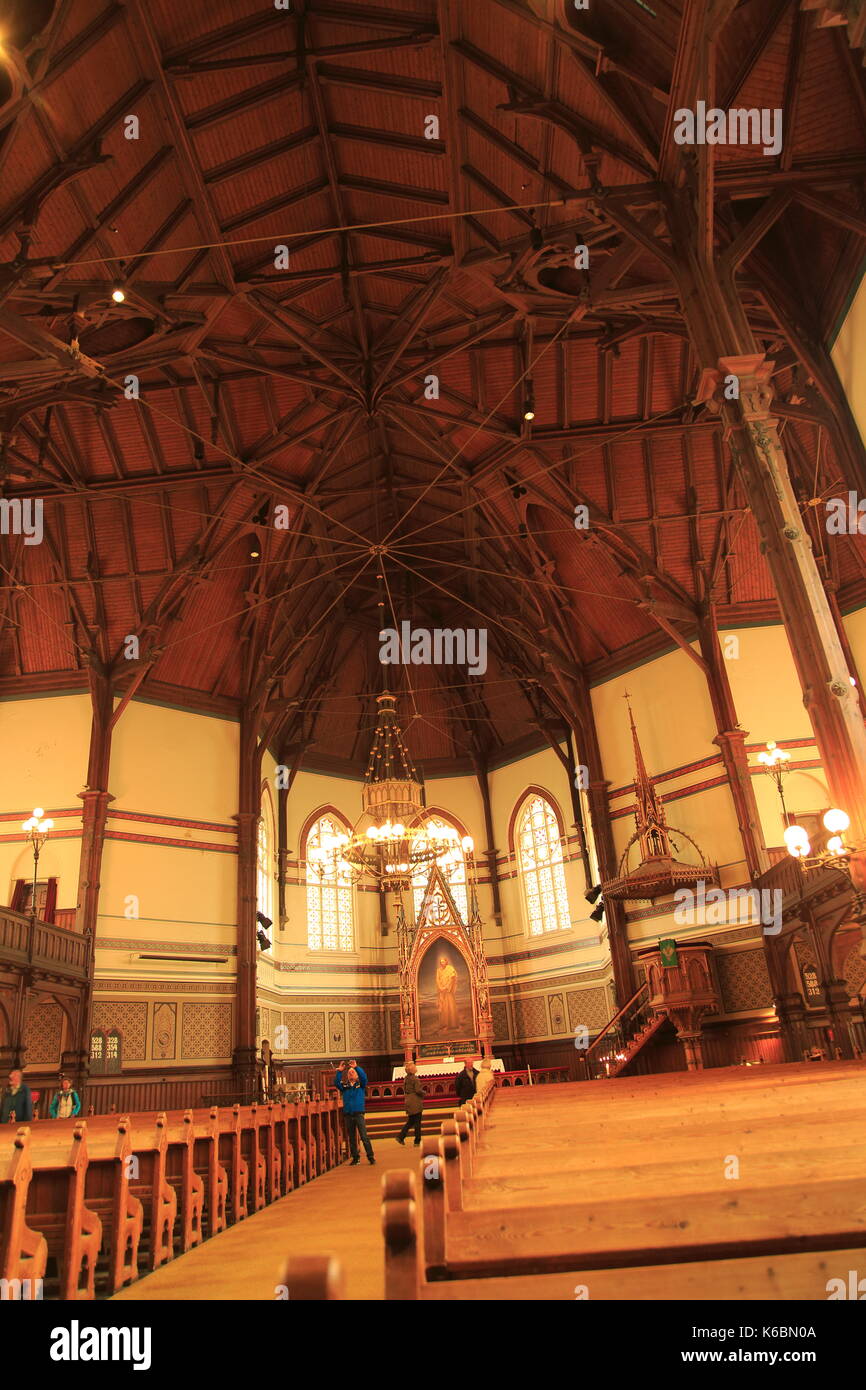 Interior of St. John's Church, city of Bergen, Norway completed 1894 ...
