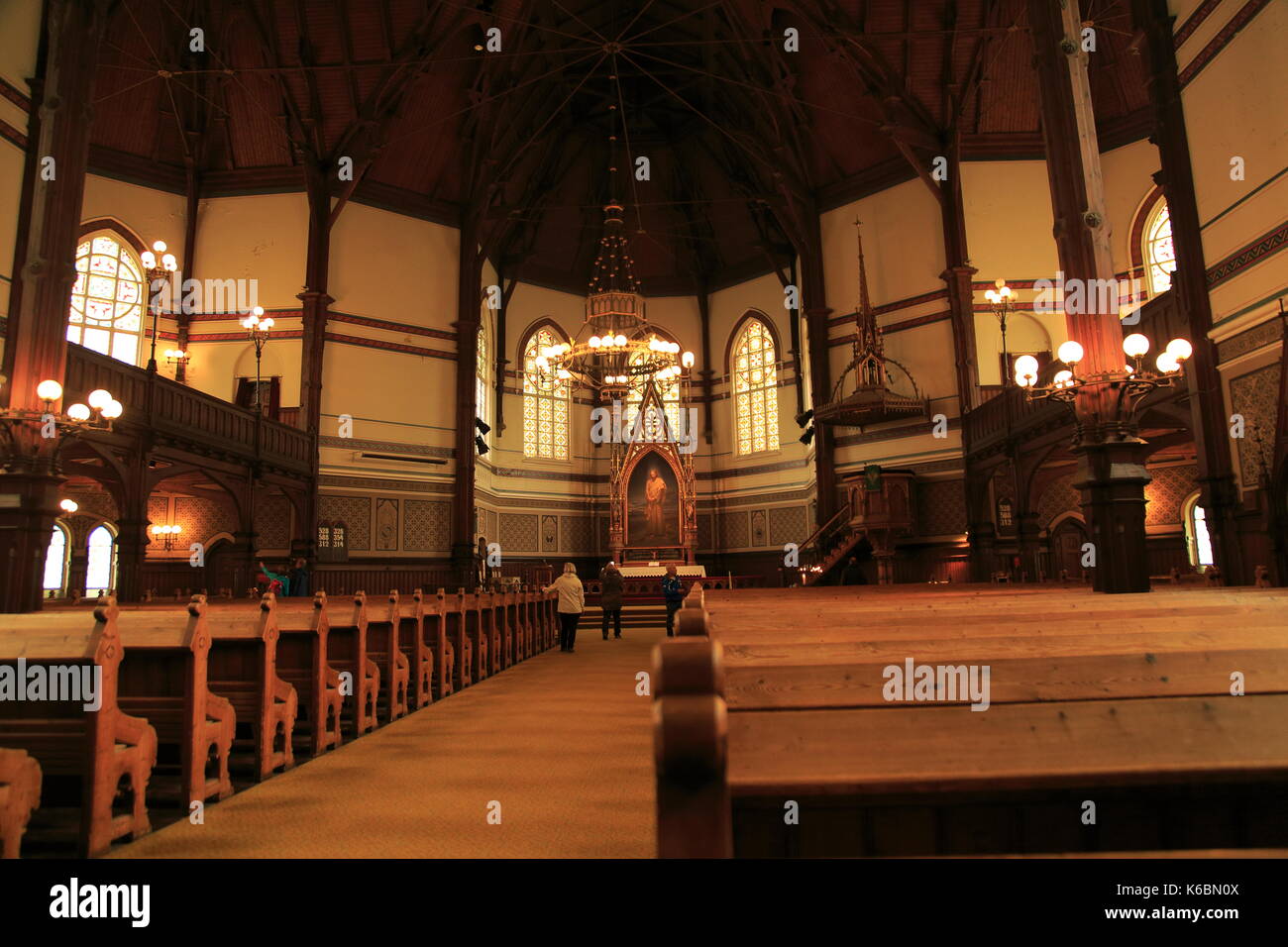 Interior of St. John's Church, city of Bergen, Norway completed 1894 ...