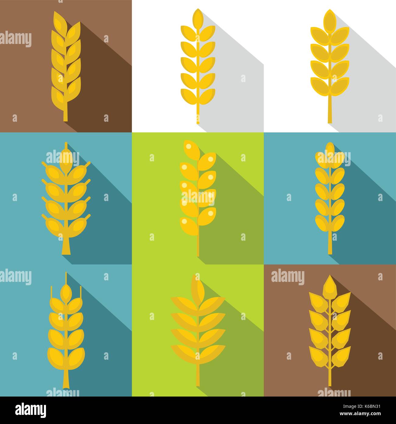 Cereal grain icon set, flat style Stock Vector Image & Art - Alamy