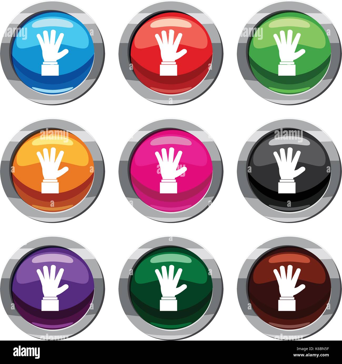 Hand showing five fingers set 9 collection Stock Vector Image & Art - Alamy