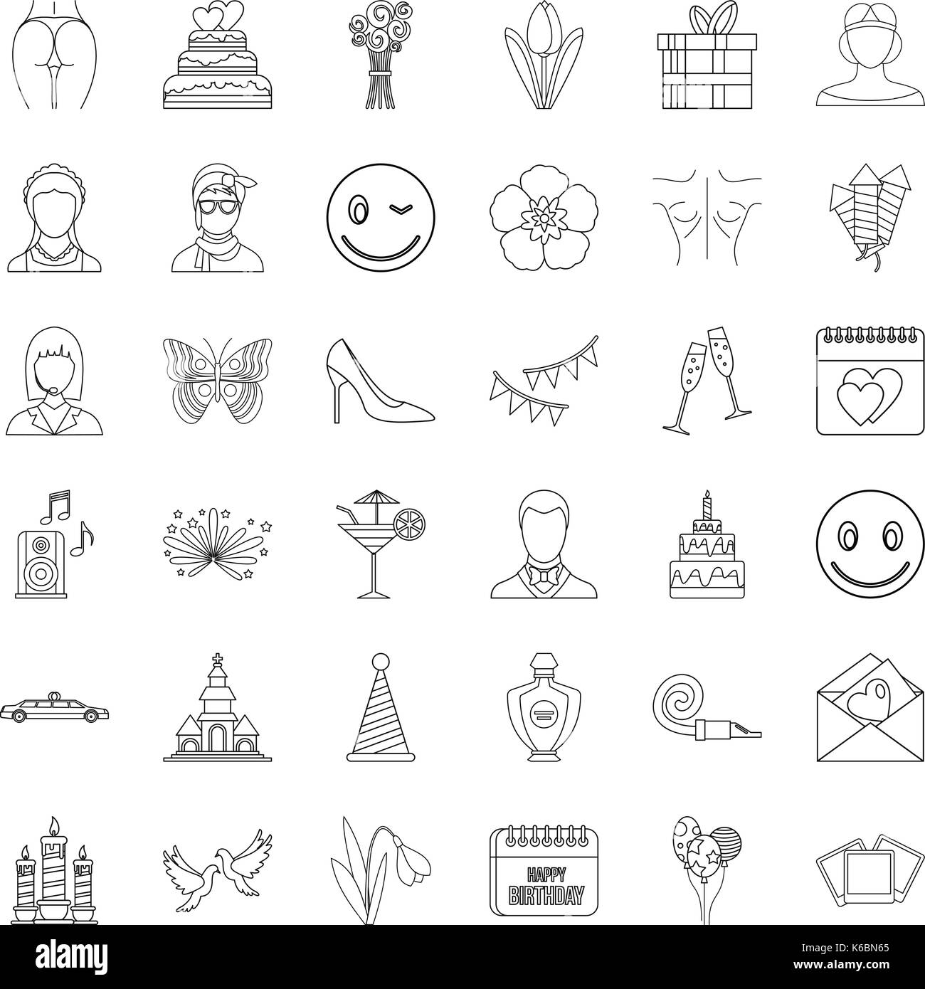 Cocktail icons set, outline style Stock Vector Image & Art - Alamy