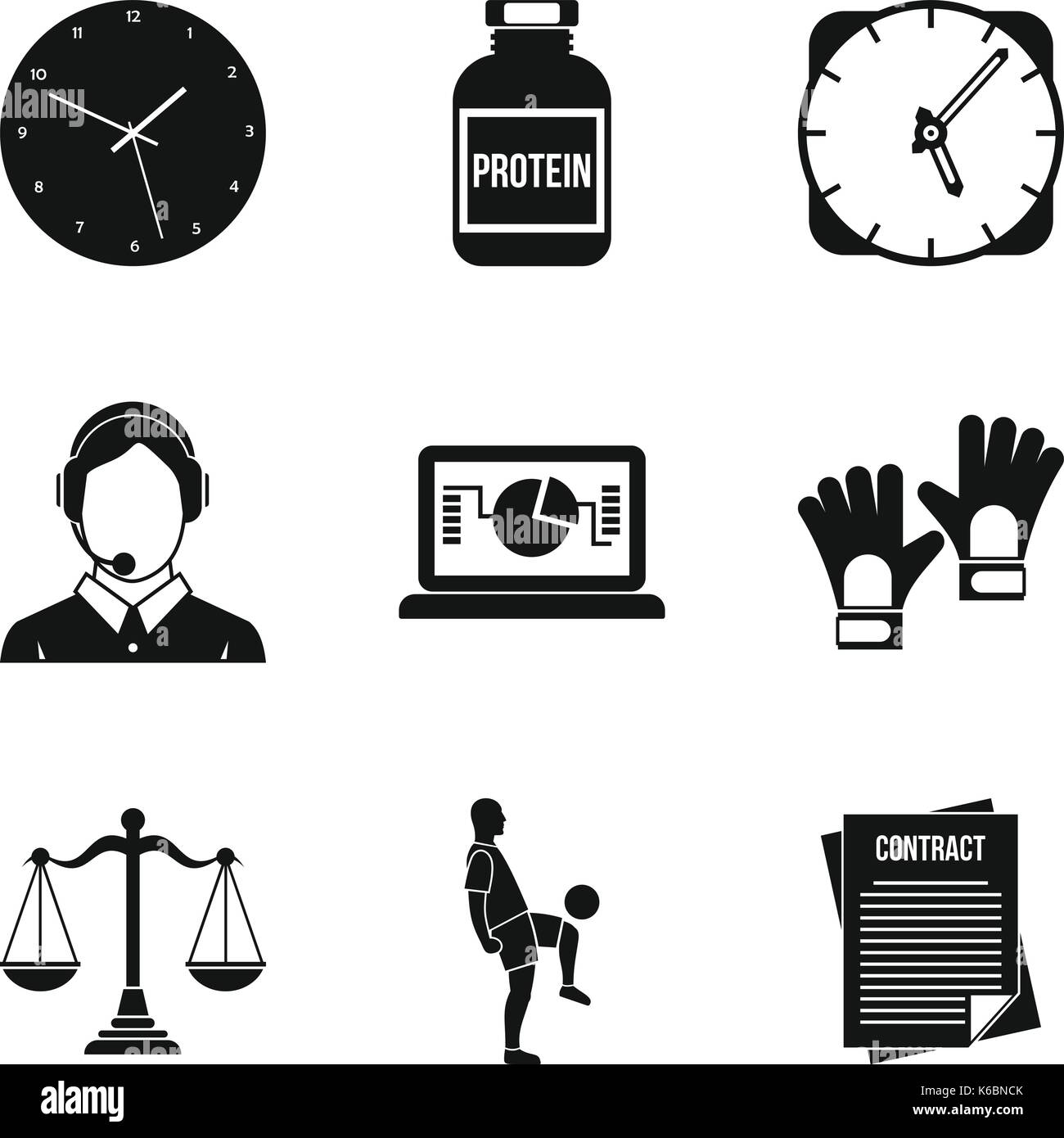 Fitness time icon set, simple style Stock Vector Image & Art - Alamy