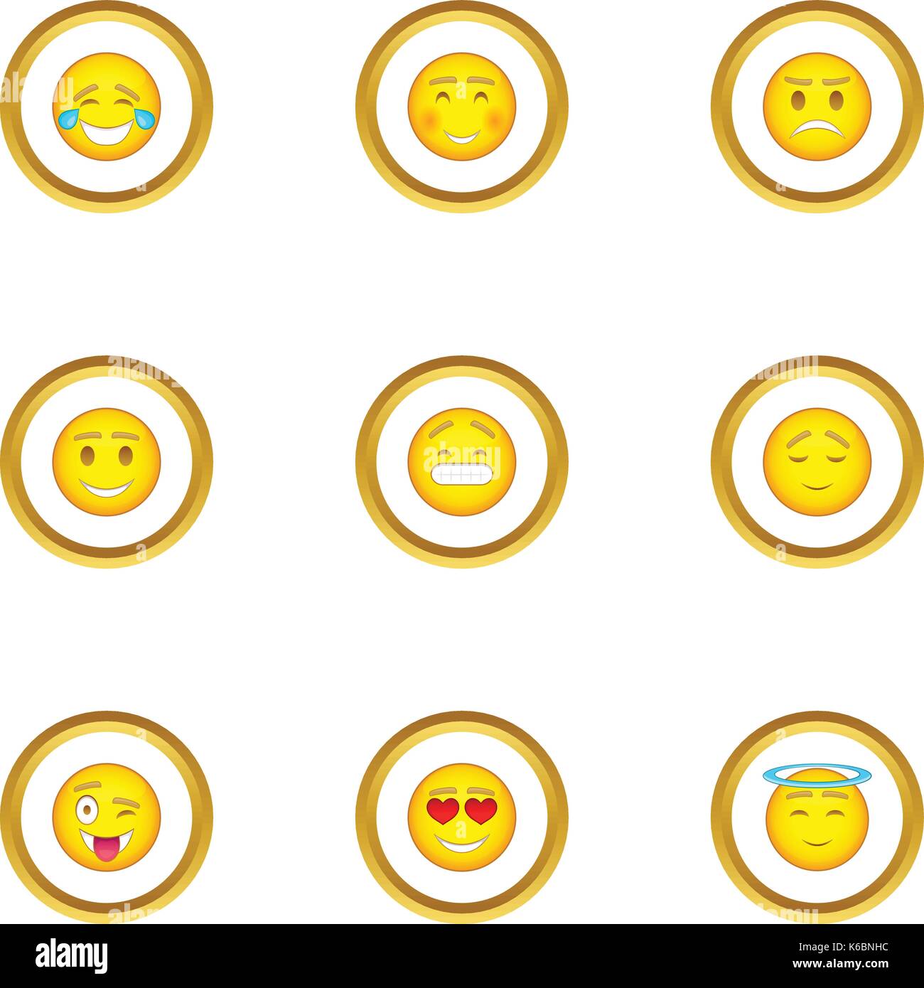 People emoticons icons set, cartoon style Stock Vector Image & Art - Alamy