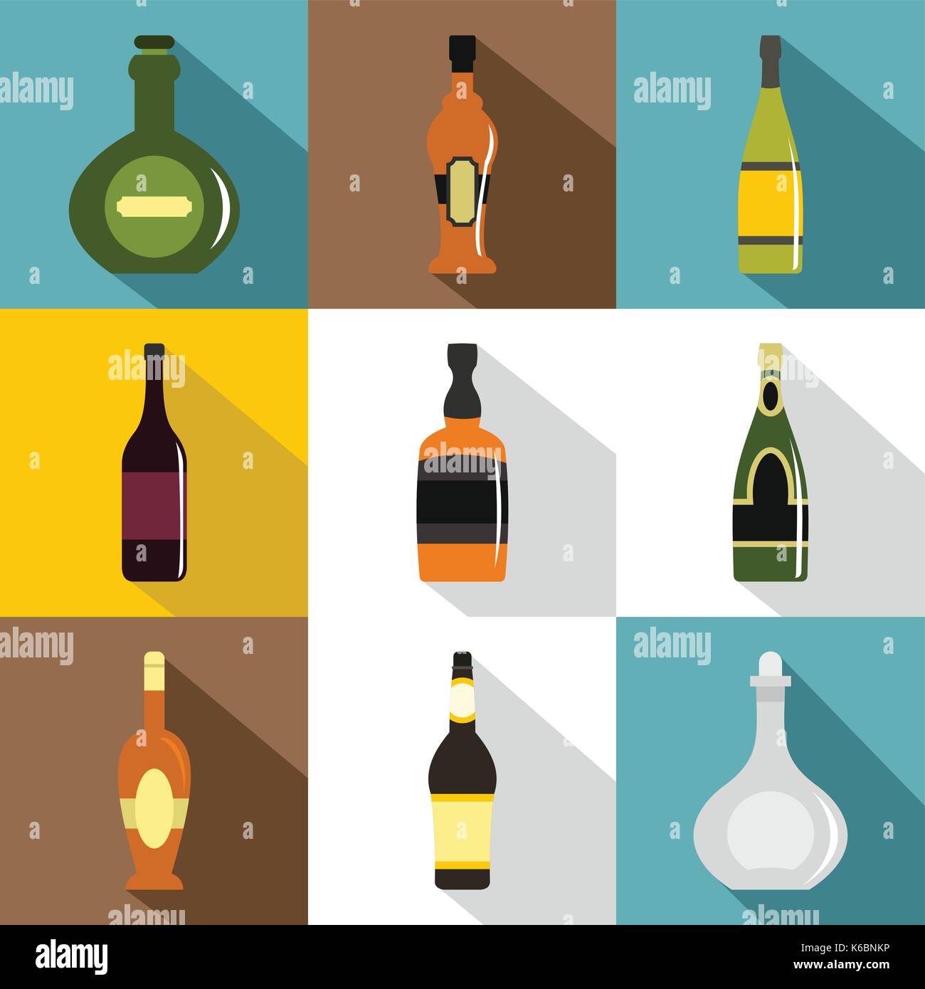 Bottle packaging icon set, flat style Stock Vector Image & Art - Alamy