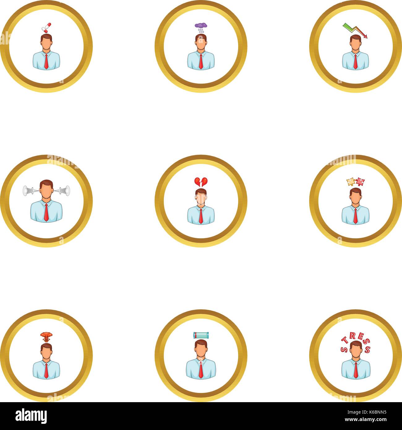 Loss of motivation icons set, cartoon style Stock Vector Image & Art ...
