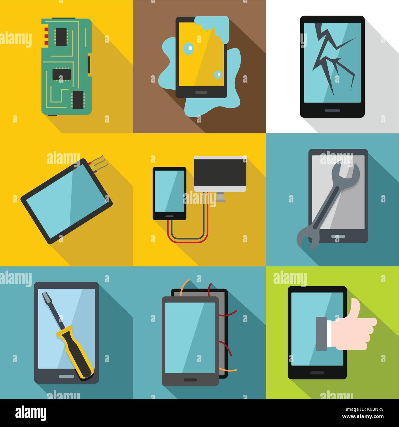 Device repair icon set, flat style Stock Vector Image & Art - Alamy