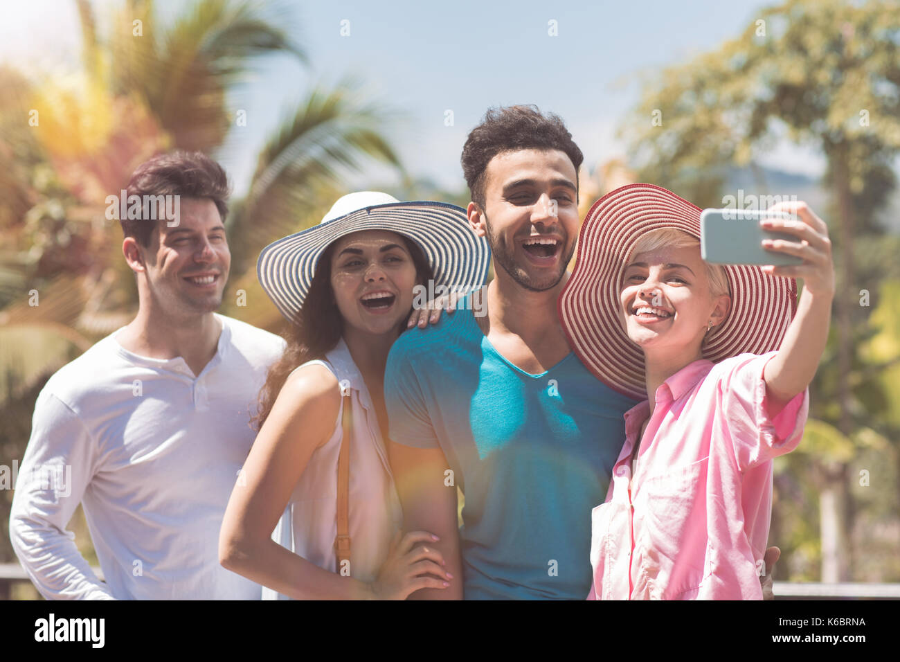 Cheerful Group Of People Making Selfie Photo Portrait Happy Smiling Mix ...