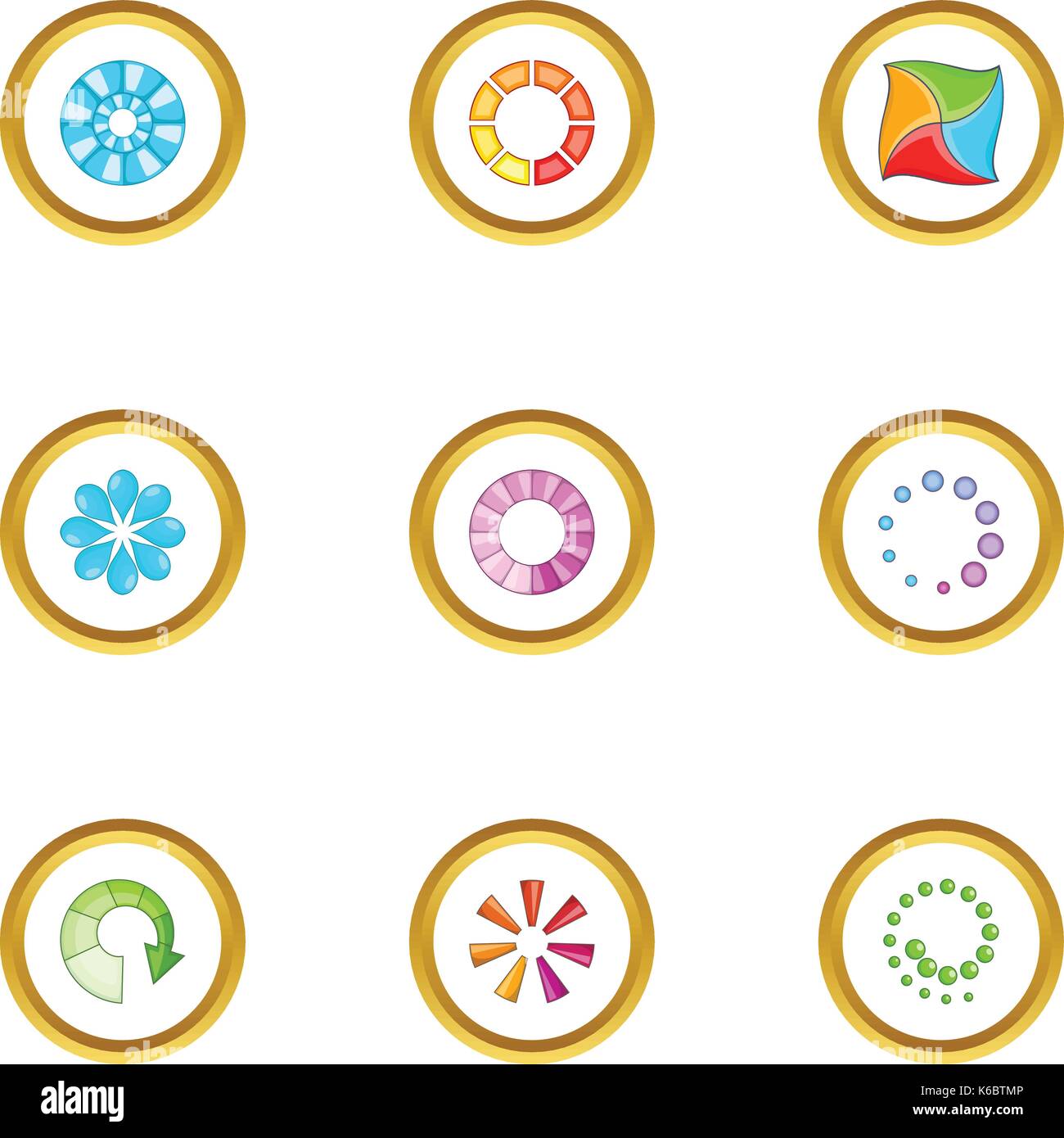 Circular downloading icons set. Cartoon set of 9 circular downloading ...