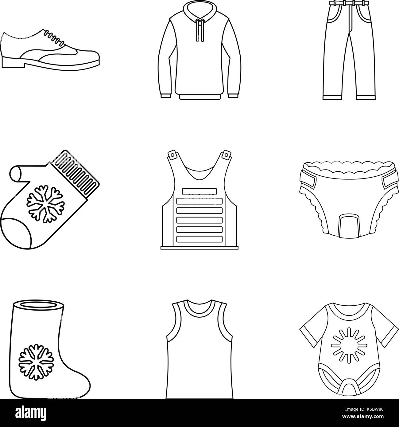 Kid clothes icon set, outline style Stock Vector Image & Art - Alamy