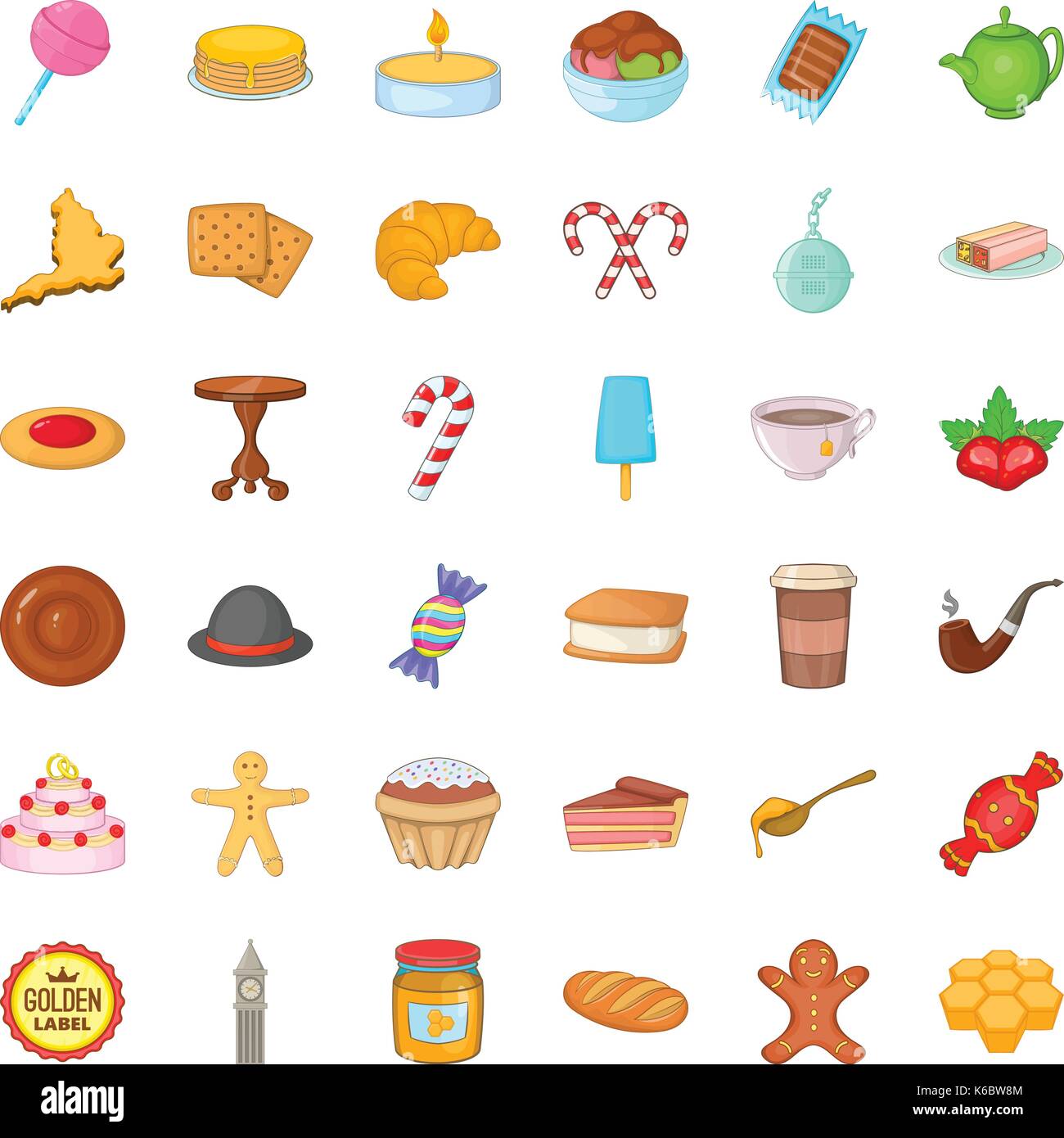 Chocolate icons set, cartoon style Stock Vector Image & Art - Alamy