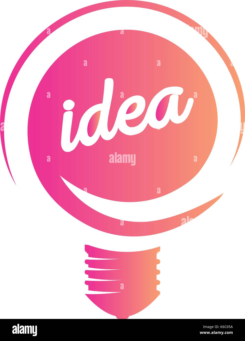 Abstract idea symbol, lightbulb eureka sign gradient color vector ...