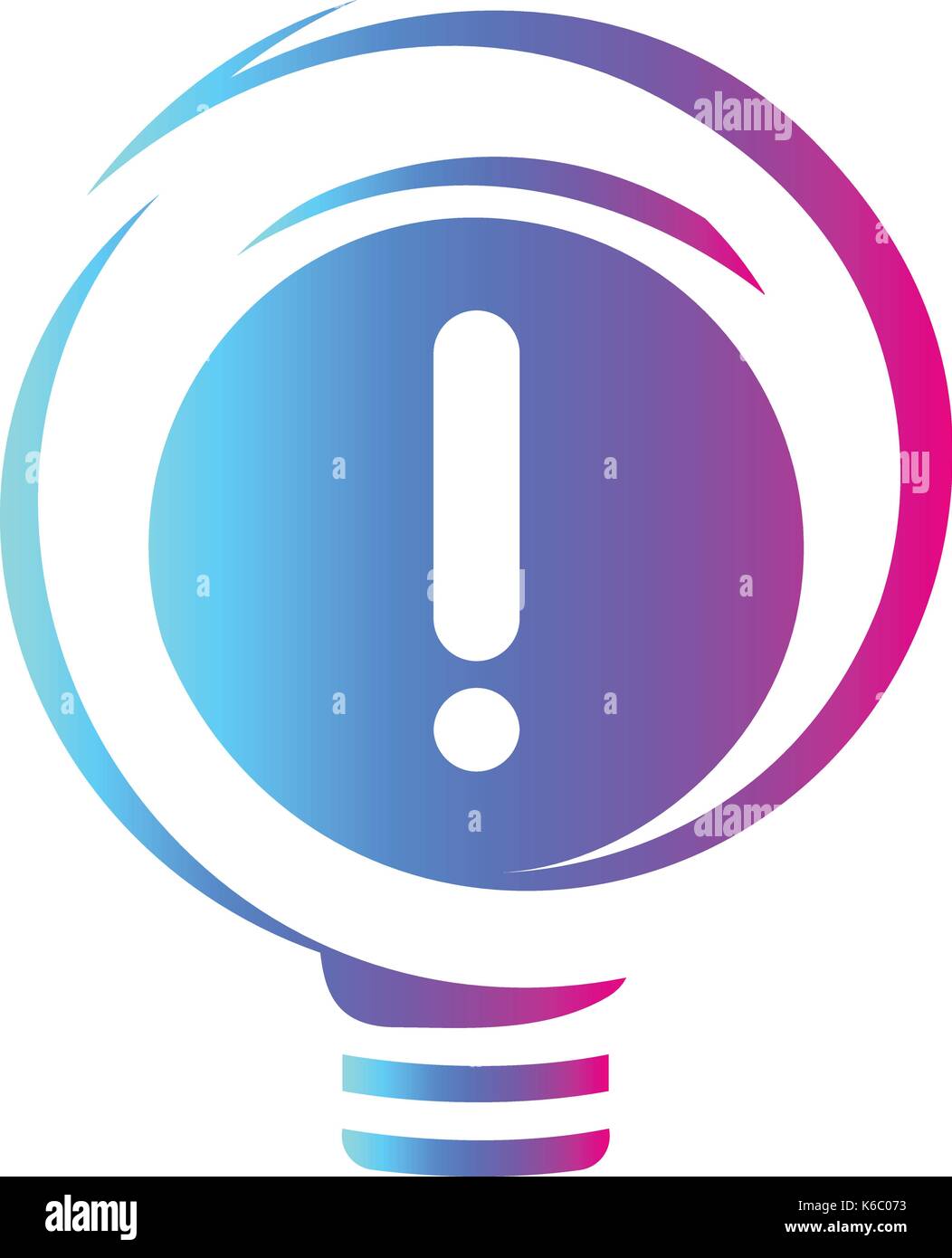 Abstract idea symbol, lightbulb eureka sign gradient color vector ...