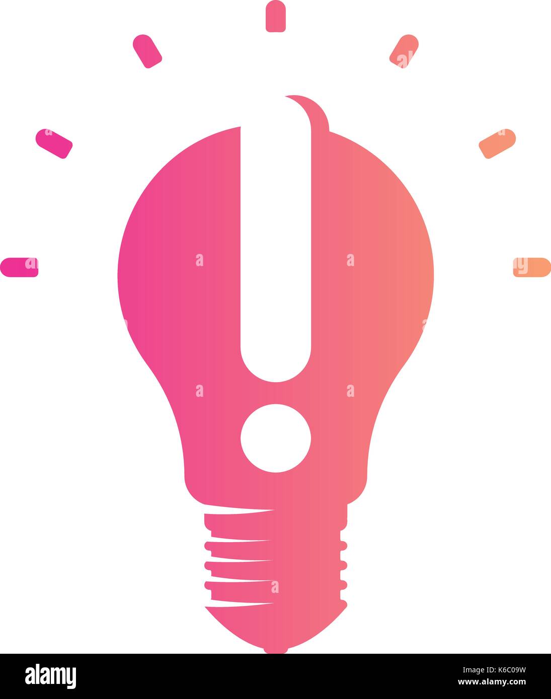 Abstract idea symbol, lightbulb eureka sign gradient color vector ...