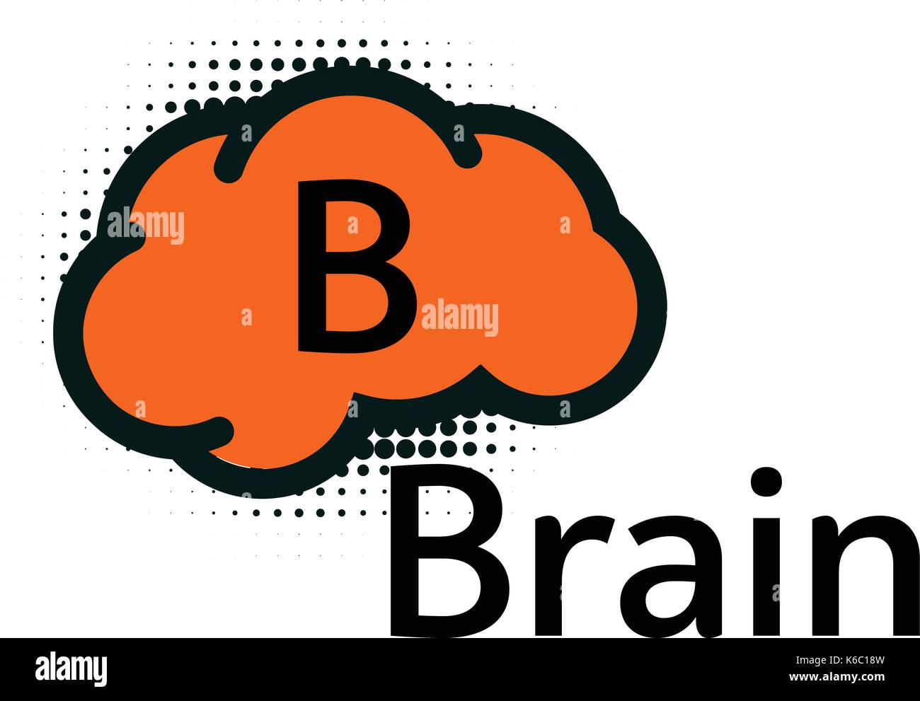 Brain Logo silhouette design vector template. Think Idea concept. Brain ...