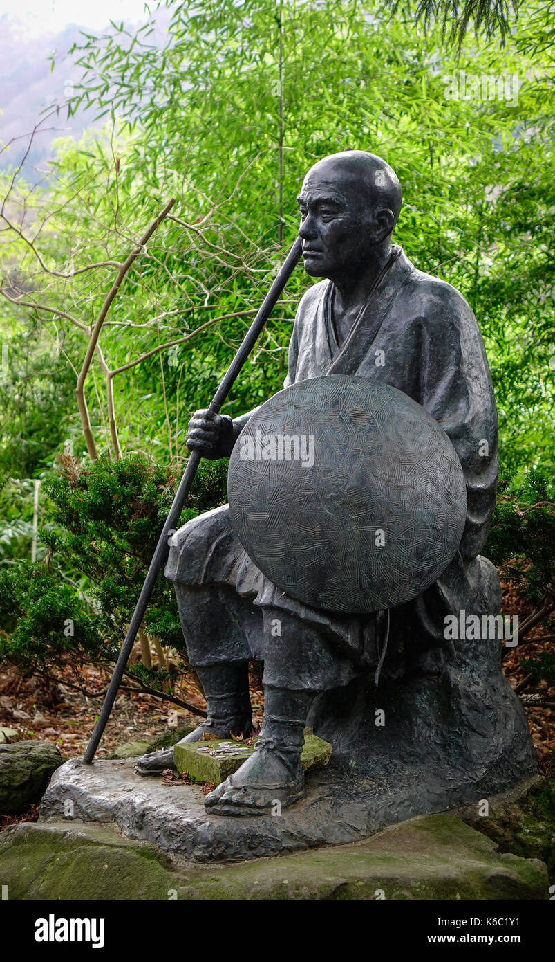 Yamadera, Japan - Dec 5, 2016. A statue at Yamadera Risshakuji Temple ...